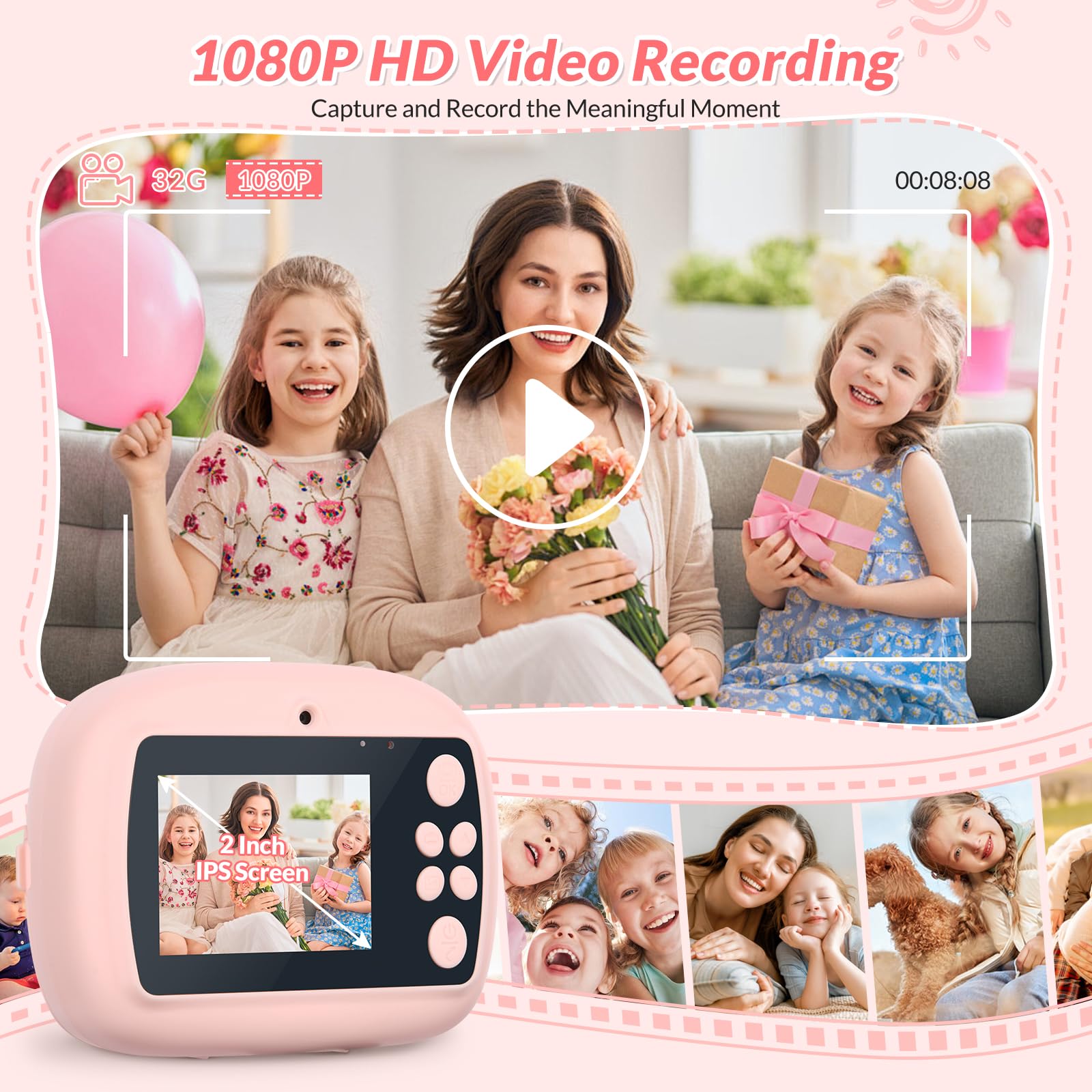 Snapklik.com : Mafiti Kids Camera Instant Print, Kids Camera Toy