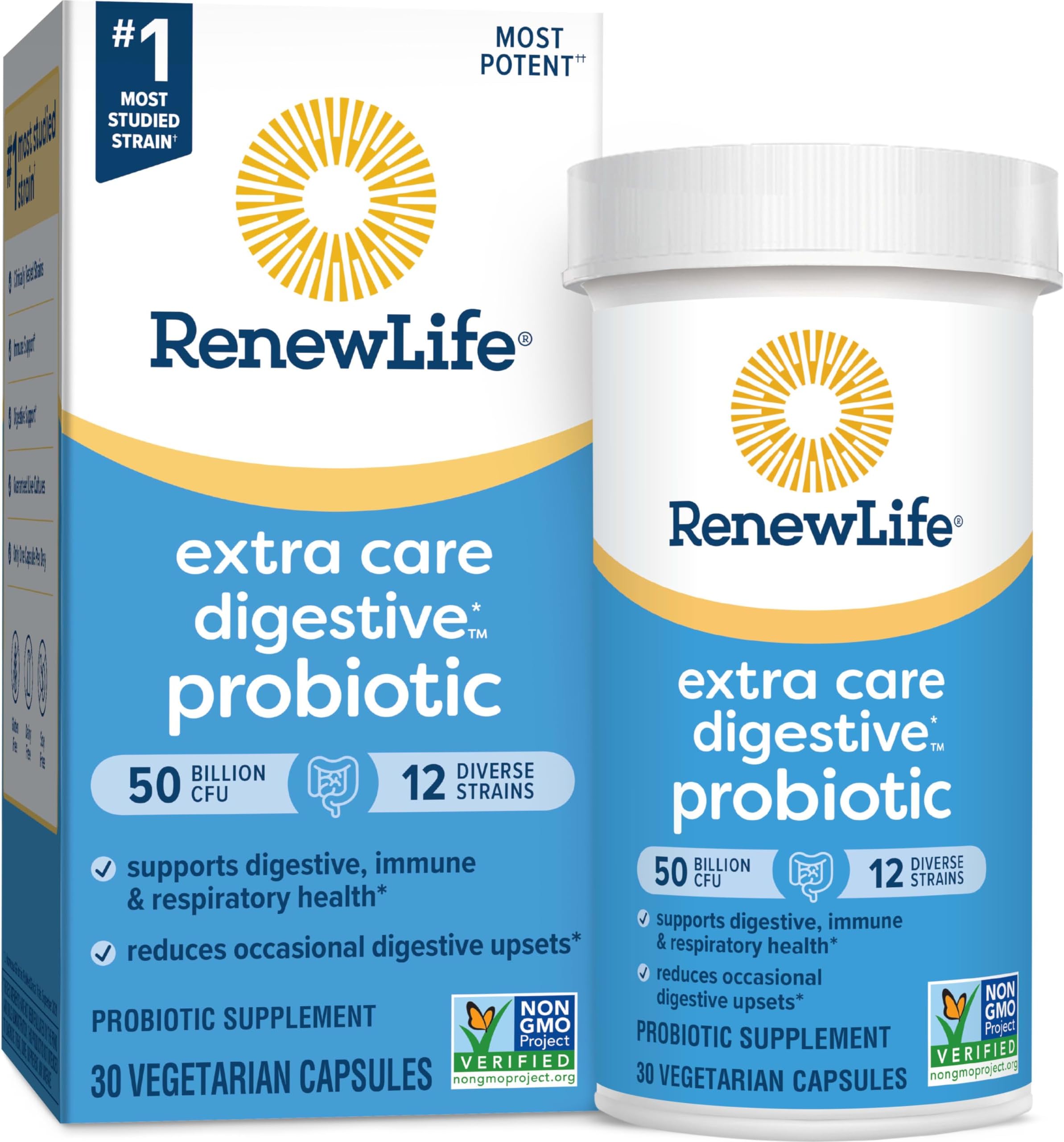 Amazon.com: Renew Life Extra Care Digestive Probiotic Capsules, 50 ...