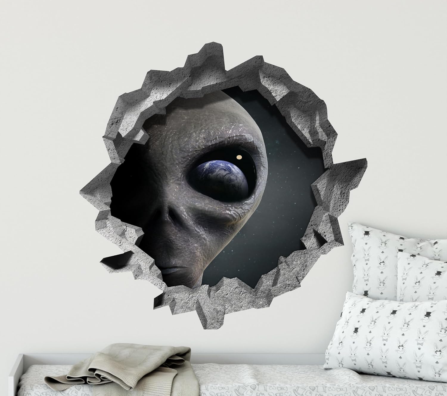 Amazon.com: Stickit Graphix 3D Hole in The Wall Decal Alien Arrival #1 ...