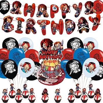Amazon.com: Chucky Party Decorations,Birthday Party Supplies For Horror ...