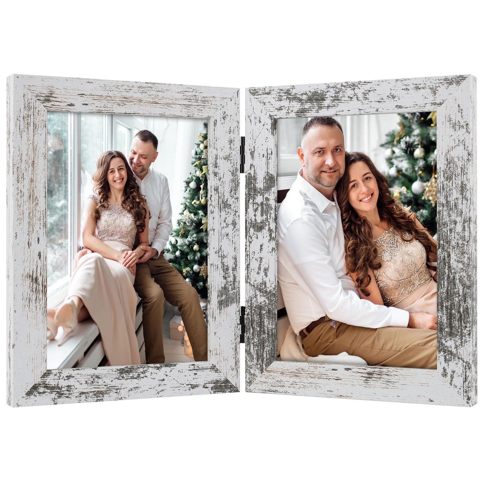 Amazon.com - Frametory, 5x7 Double Picture Frame Hinged 2 Photos Frame ...