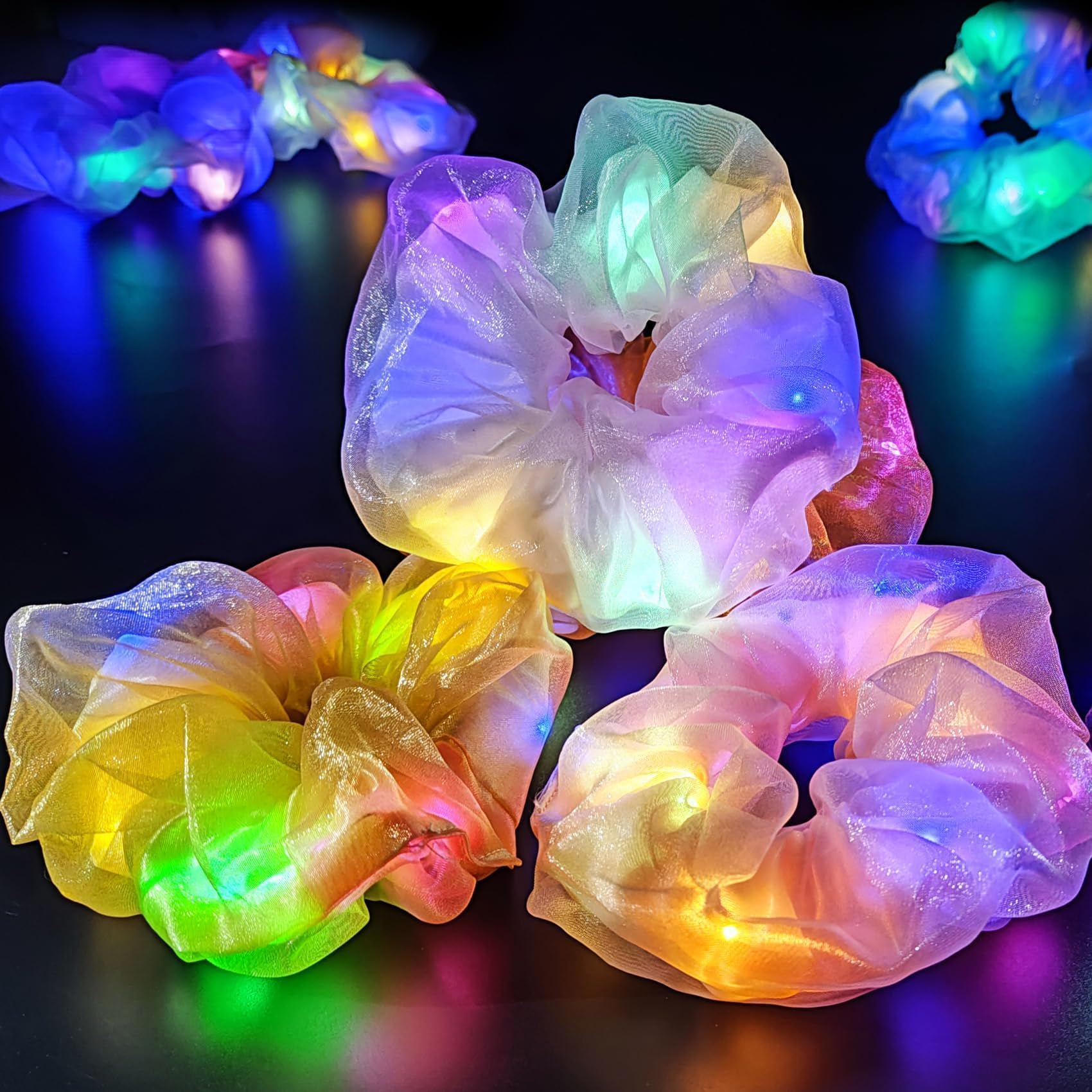 Amazon.com : MUYANN Light Up Scrunchies Gift Set - LED Hair Accessories ...