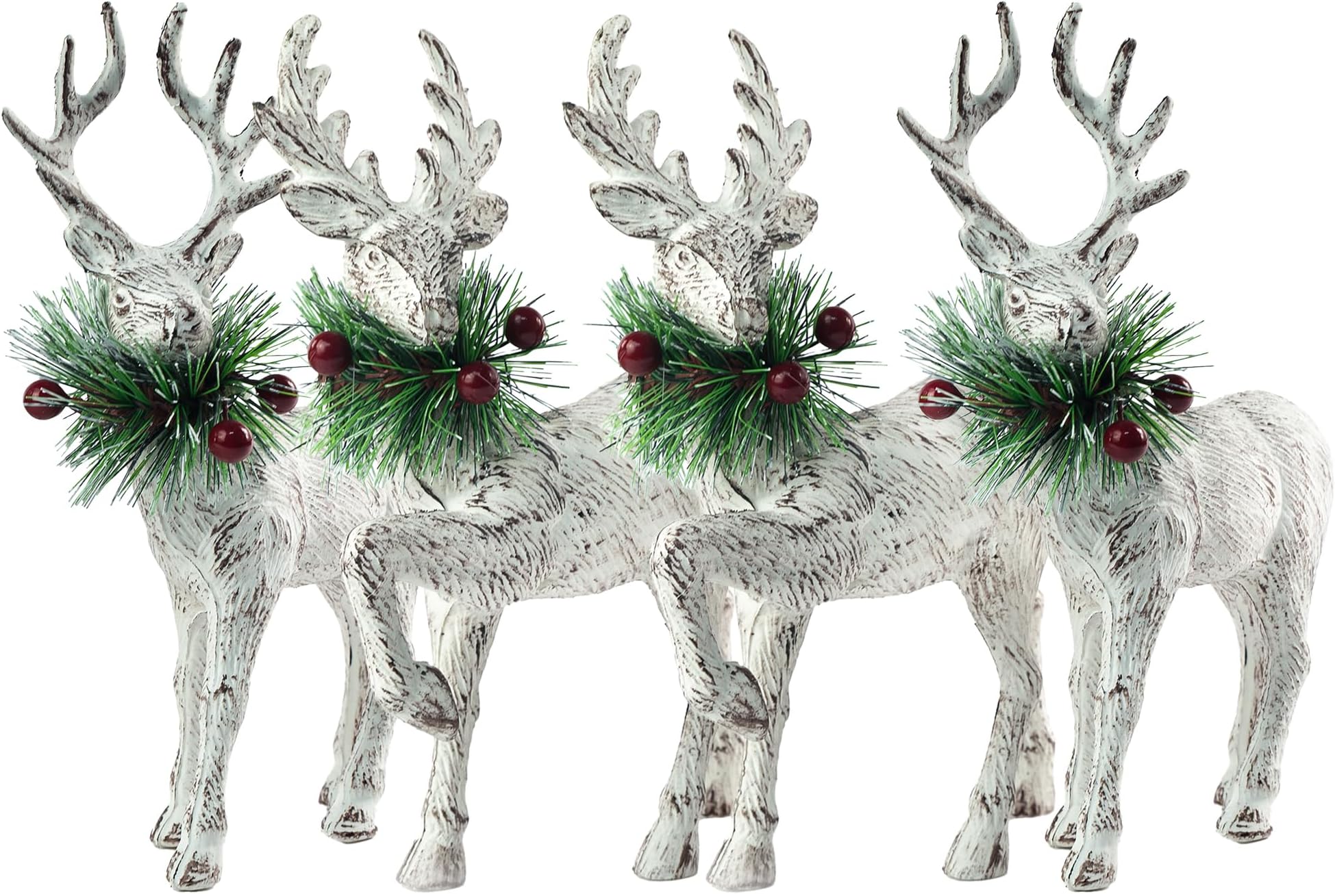 Amazon.com: Jenaai 3 Pcs Christmas Reindeer Figurine Acrylic Reindeer ...