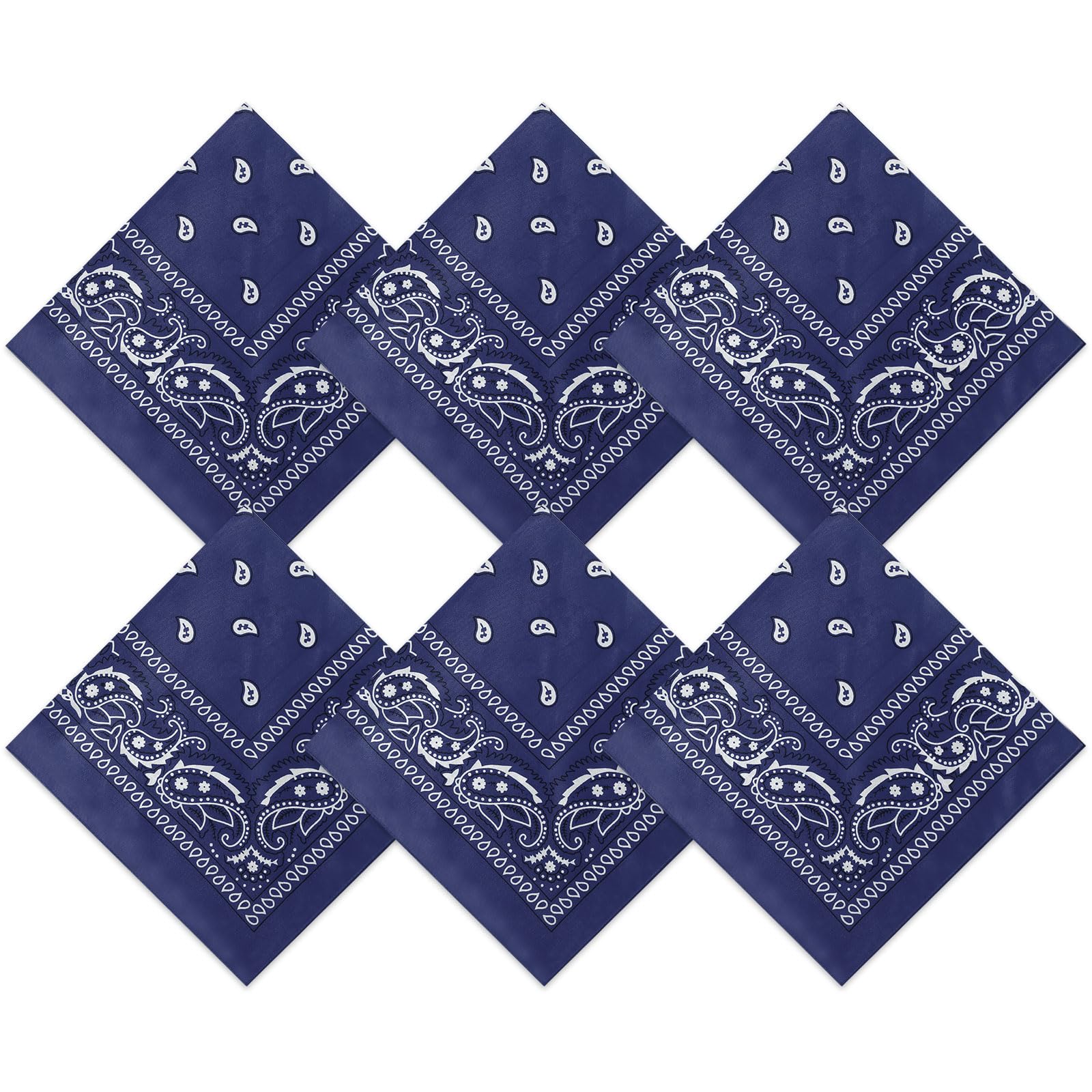Snapklik.com : 6 Pcs Navy Blue Neon Color Cowboy Bandanas For Men Women ...