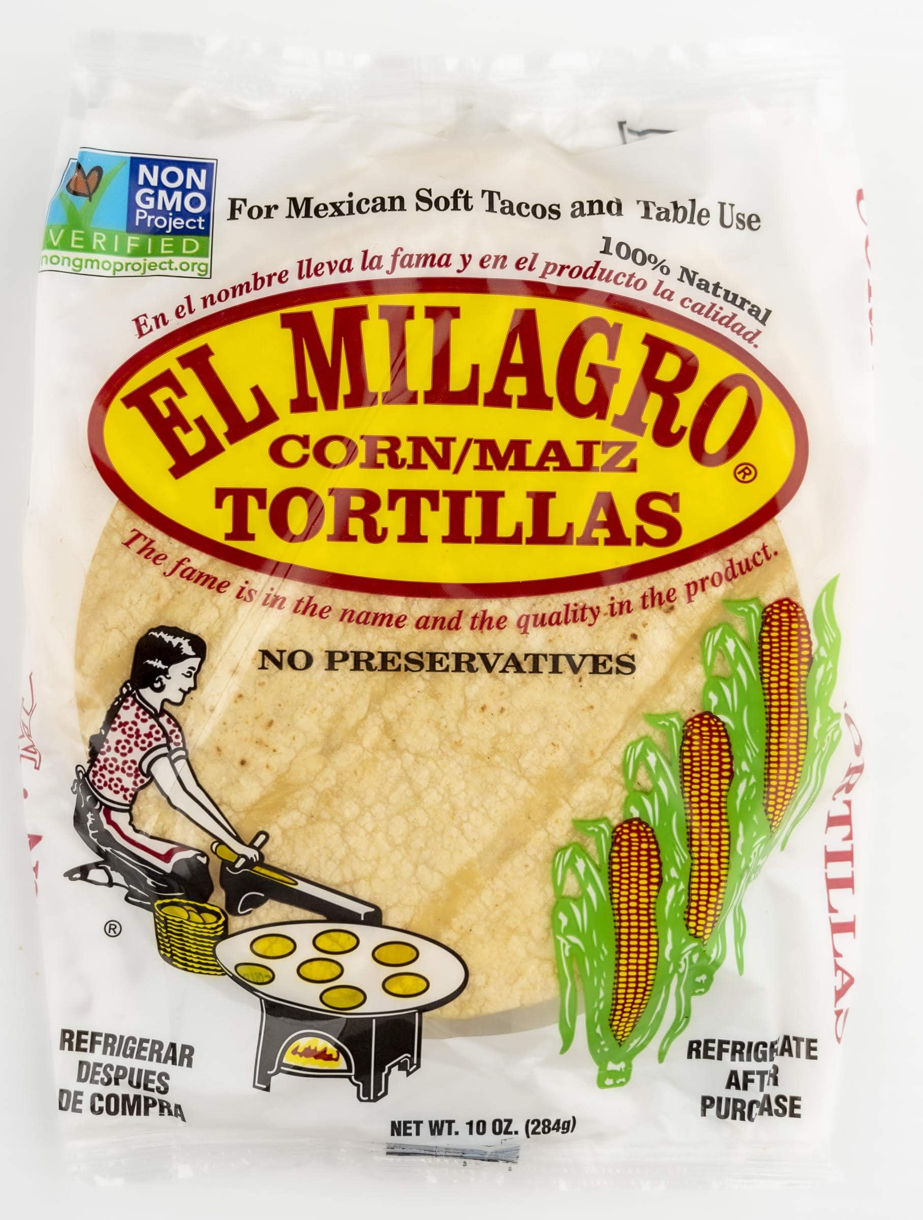 Amazon.com: El Milagros Corn Tortillas, No Preservatives, Non-GMO ...
