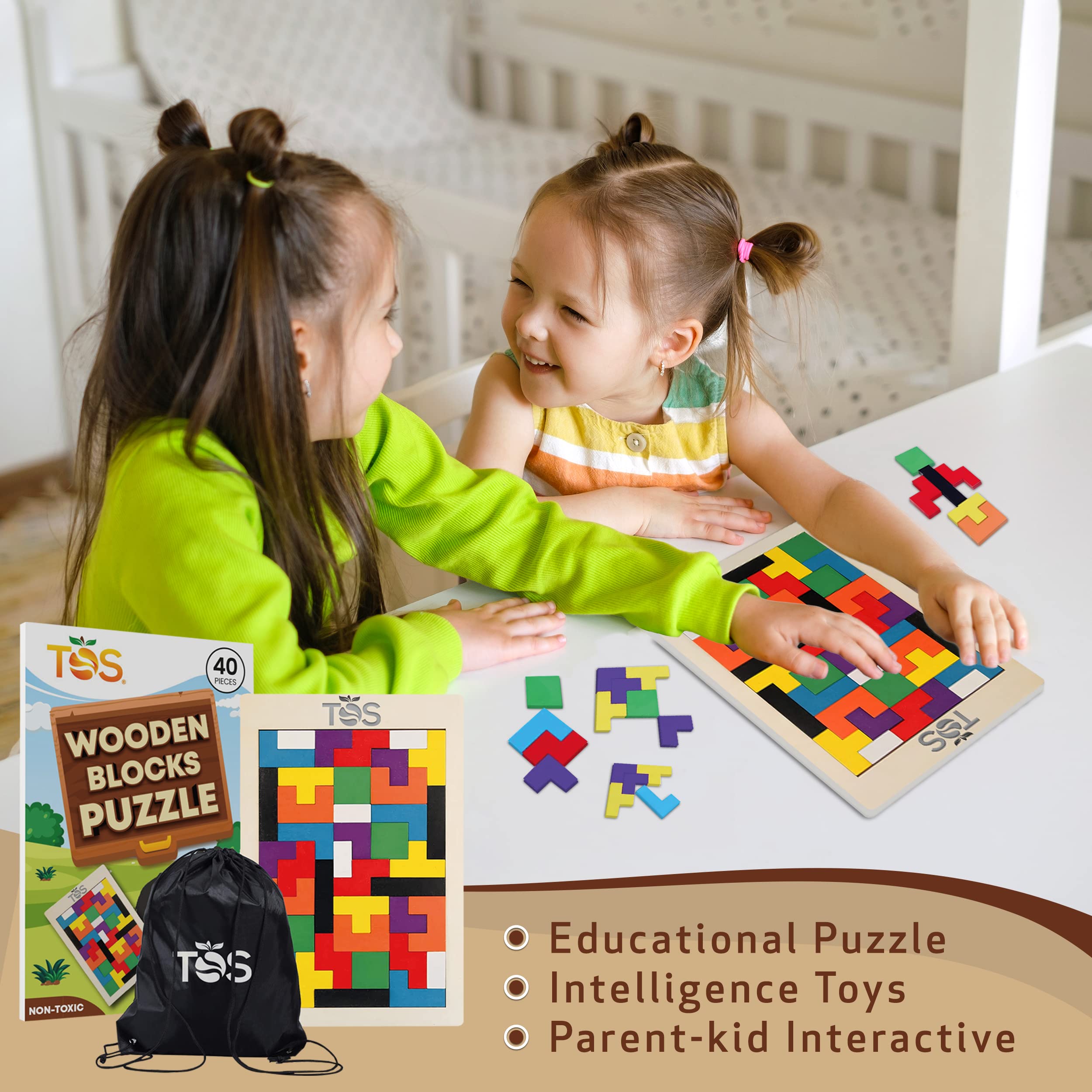 TOS Wooden Blocks Puzzle Brai...B0BKK78H9R | Encarguelo.com