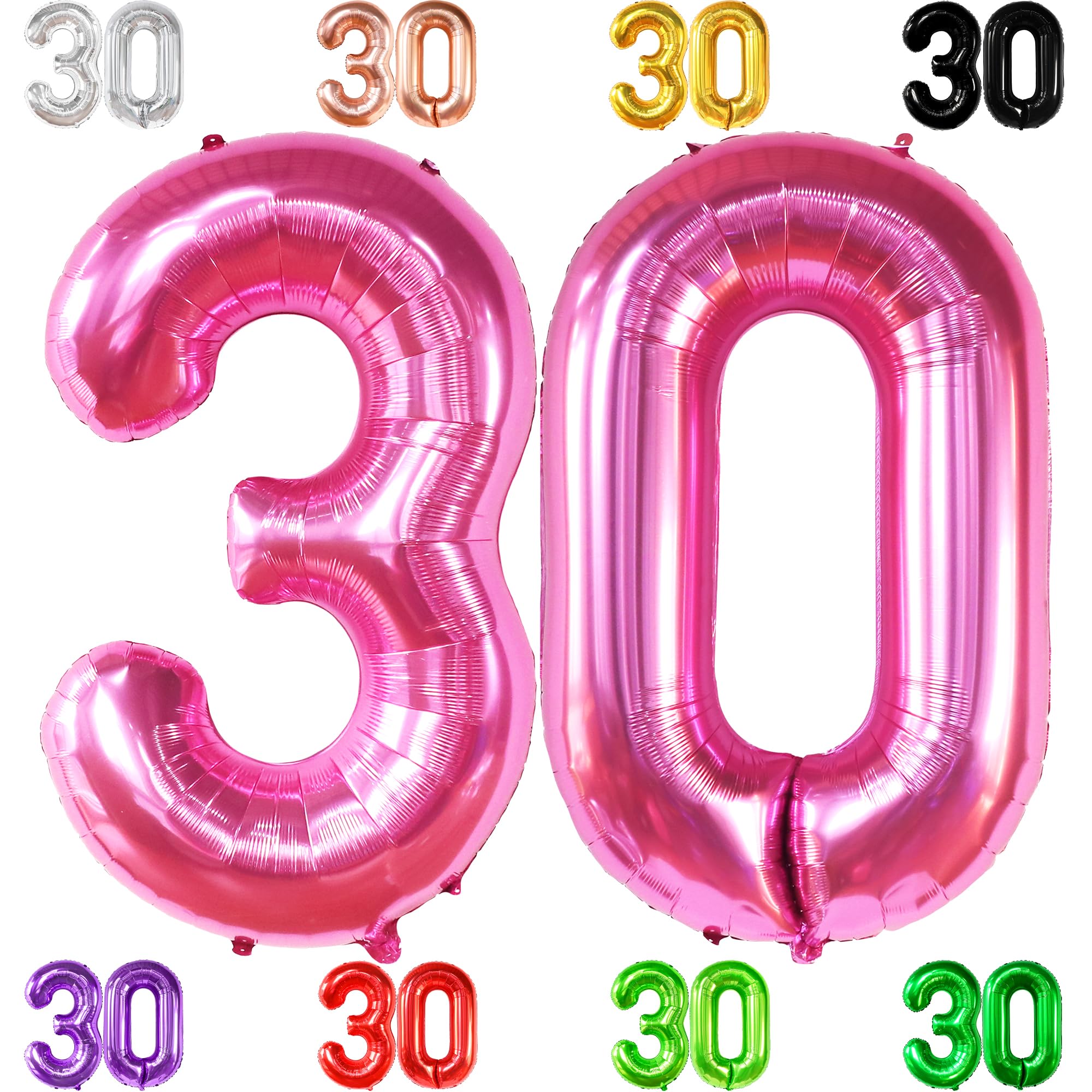 Amazon.com: Katchon, Hot Pink 30 Balloon Numbers - Huge, 40 Inch | 30th ...