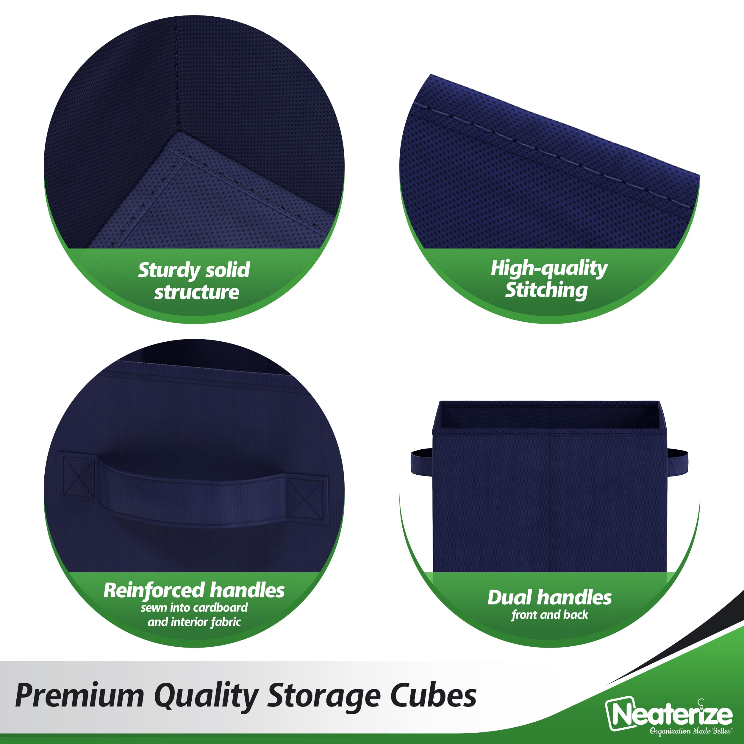Snapklik.com : Fabric Storage Cubes For Cube Organizer - 8 Pack Heavy ...