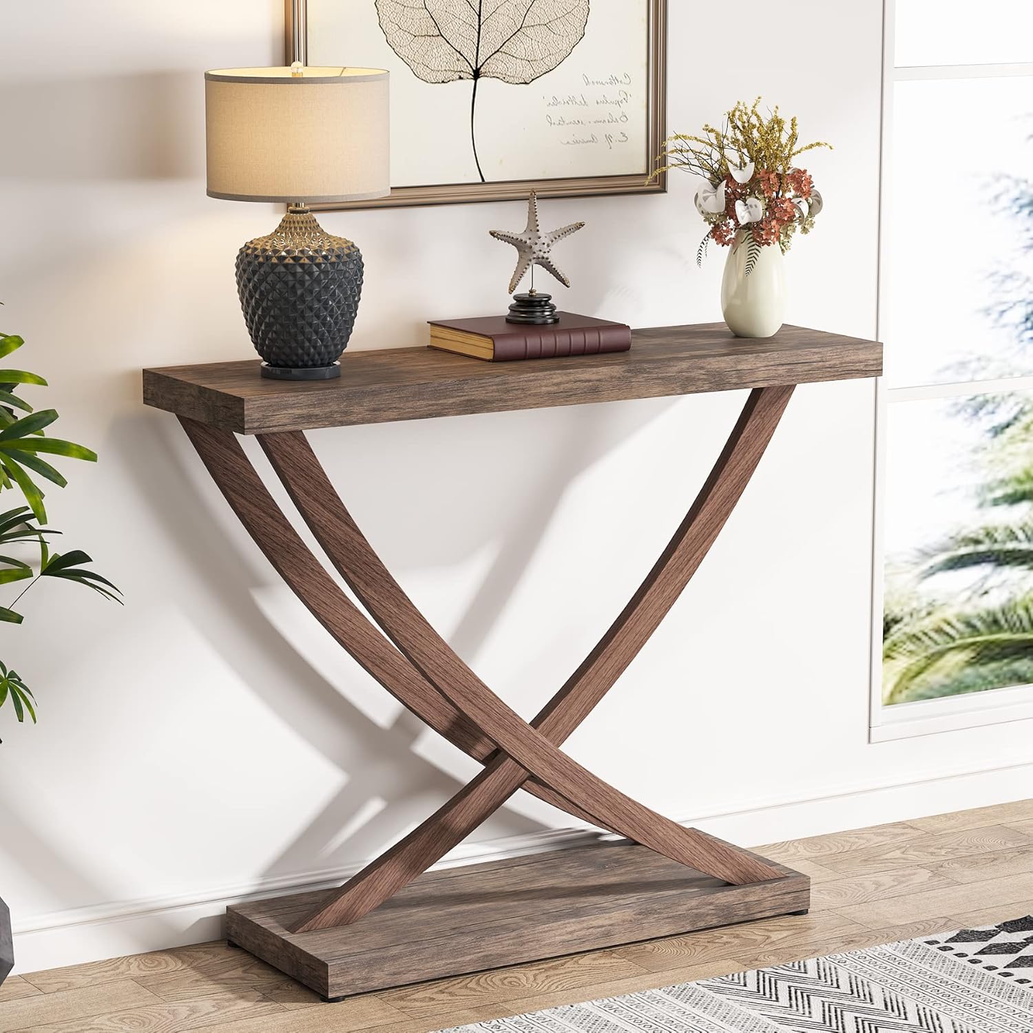 Amazon.com: Tribesigns Console Table, Industrial Rustic Entryway Table ...