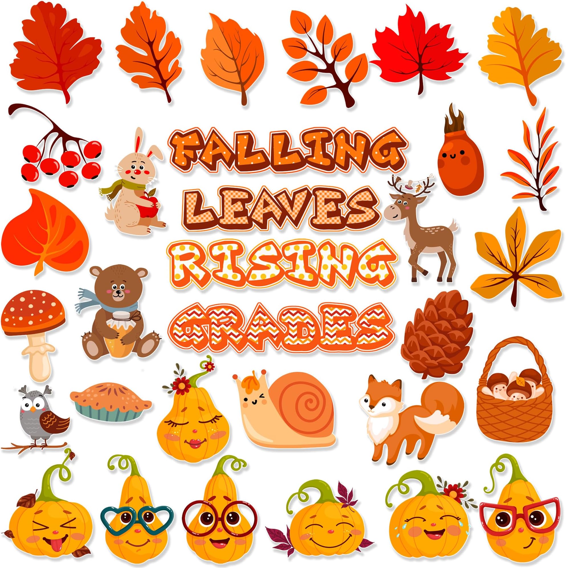 Amazon.com: 114 Pcs Fall Bulletin Board Decorations Fall Give Thanks ...