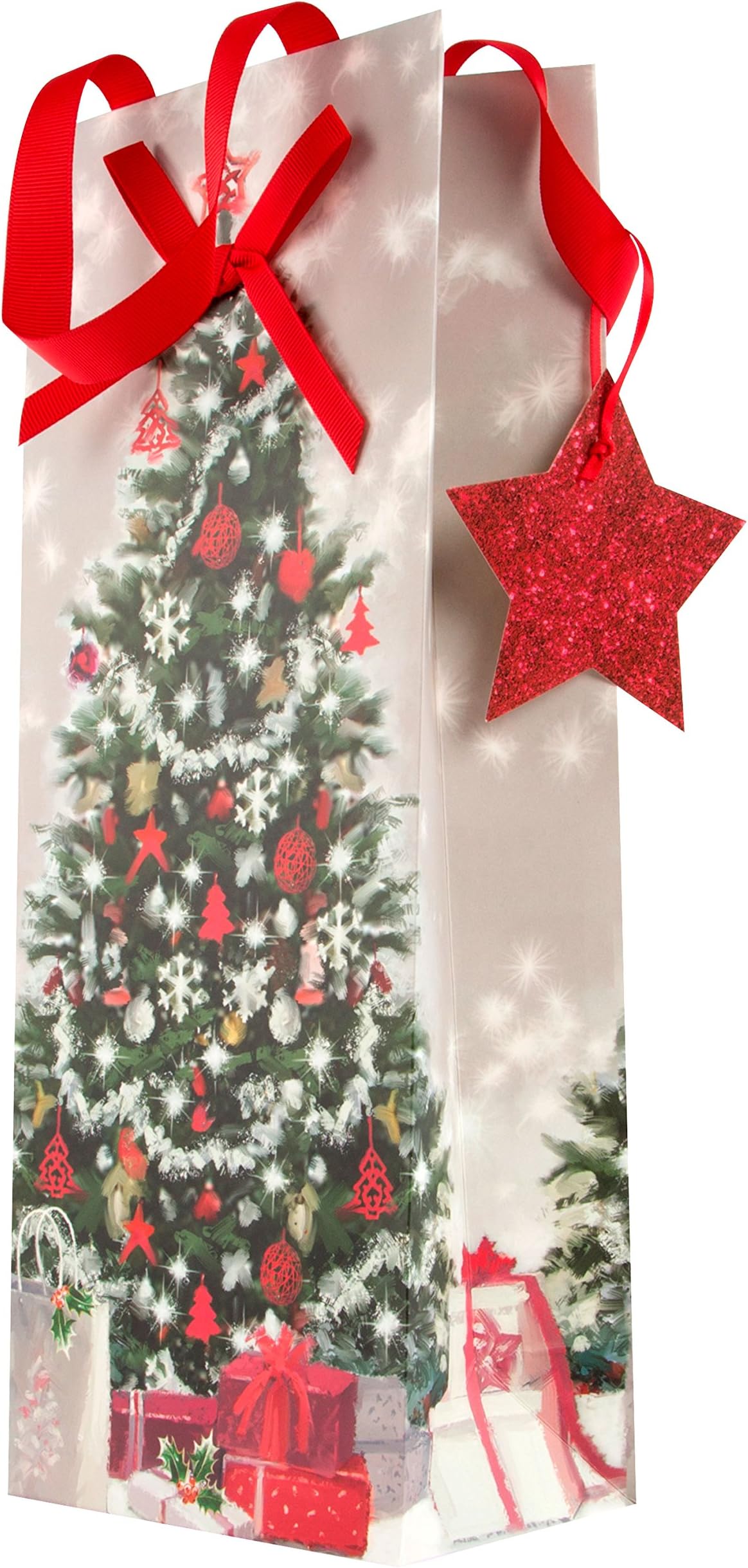 Hallmark Christmas Bottle Bag Bundle - 3 Bags in Designs - Red, Silver ...