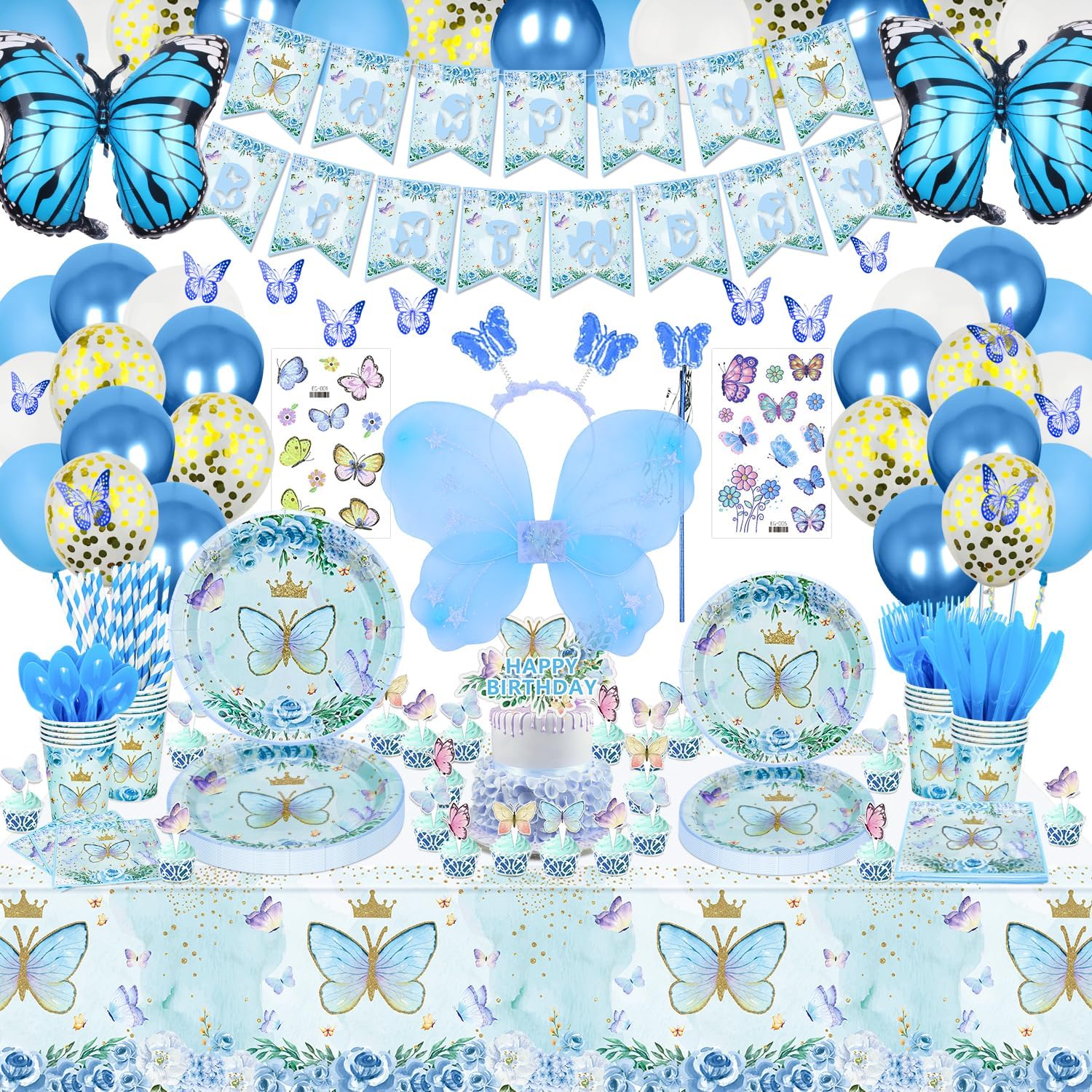 Amazon.com: XJLANTTE 256 Pcs Butterfly Party Decorations - Including ...