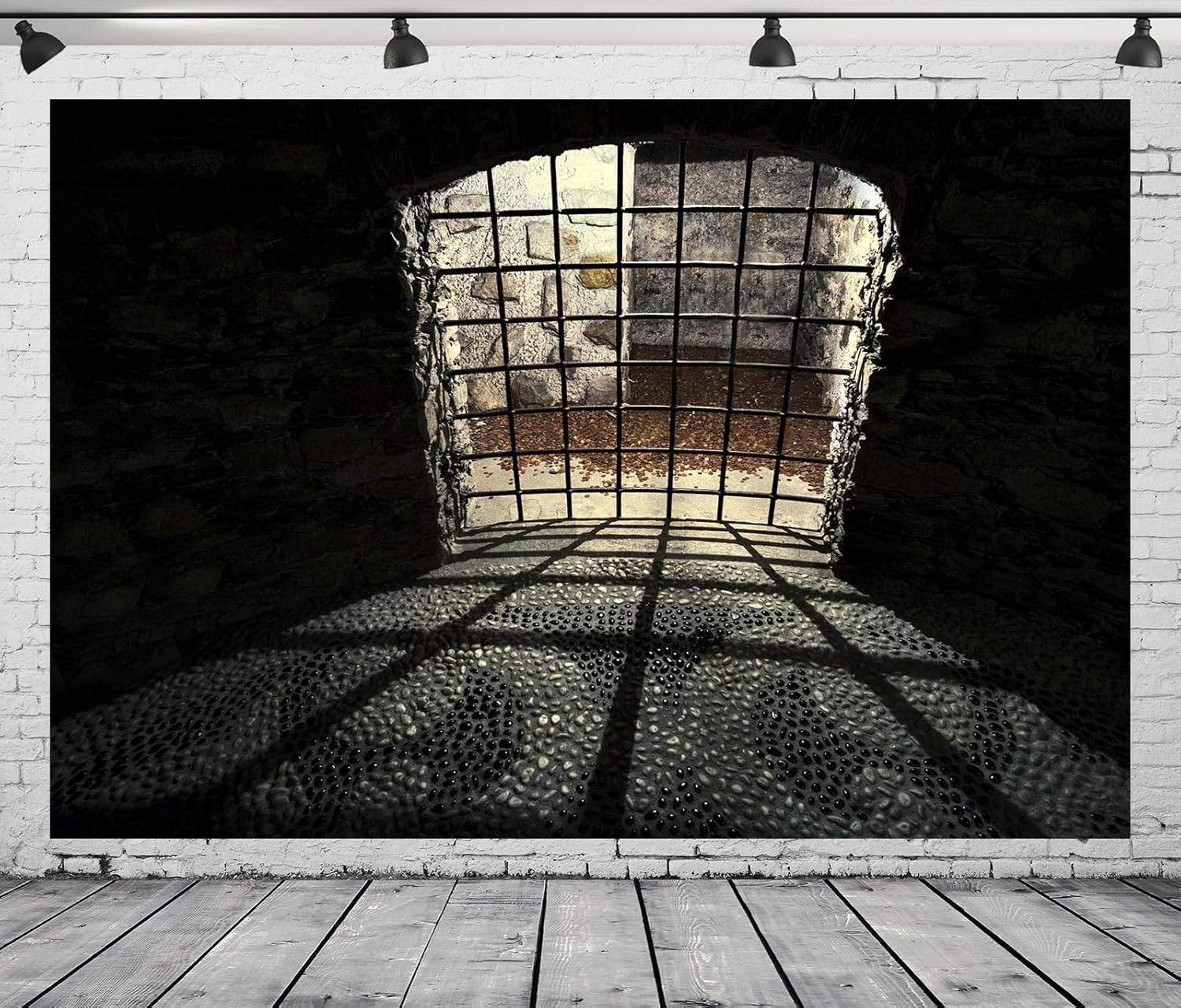 Amazon.com : CORFOTO 12x8ft Fabric Medieval Jail Cell Backdrop for ...