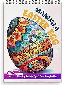 Amazon.com: Netecom Mandala Easter Egg Adult Coloring Book Spiral Bound ...