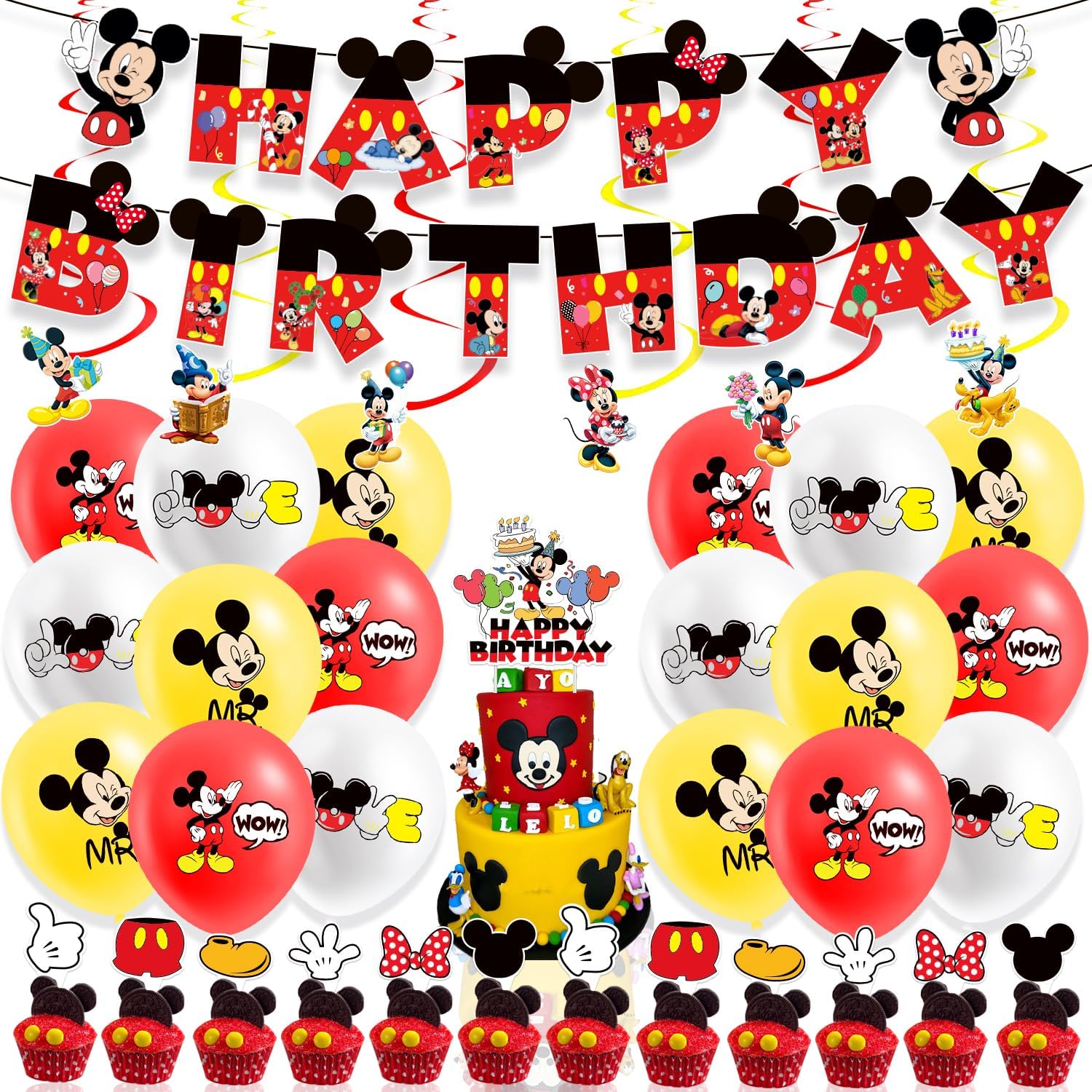 Amazon.com: Cartoon Birthday Party Supplies, Theme Party Decorations ...
