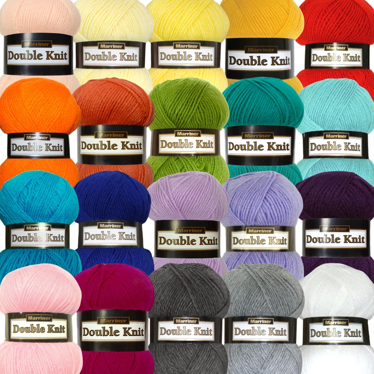 Marriner Yarns Double Knit Bumper Pack | 20 x 100g Balls of Assorted ...