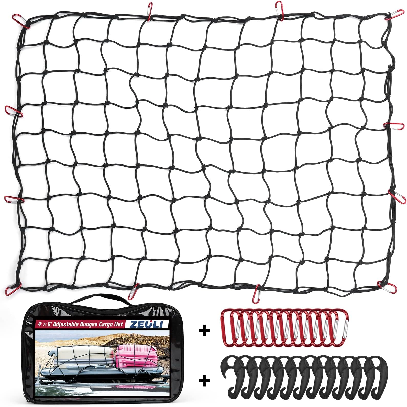 Amazon.com: Zeuli Cargo Net for Pickup Truck Bed- 4' x 6' Stretches to ...