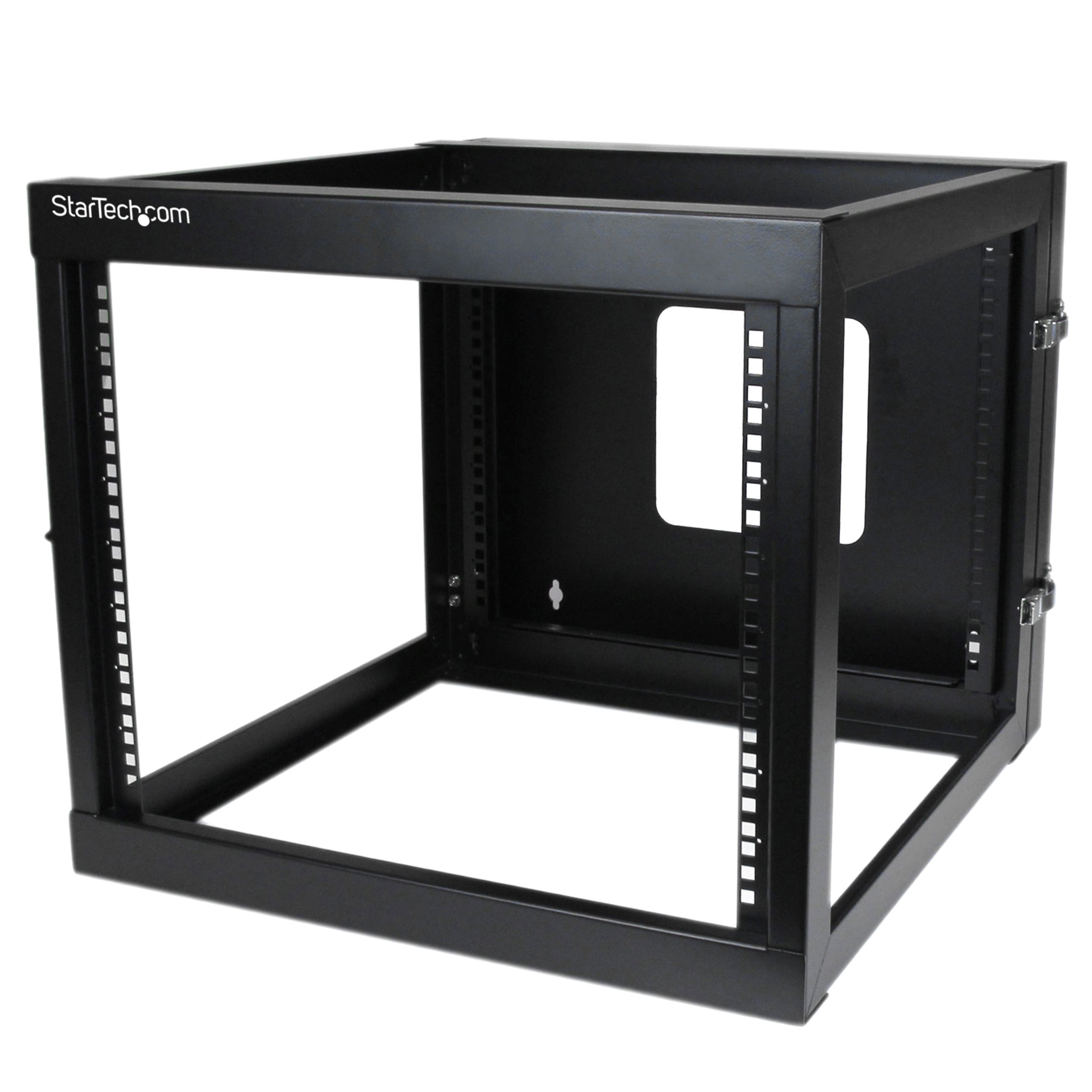 StarTech.com 4-Post 8U Hinged Wall-Mount Network Rack, 19" Open Frame ...