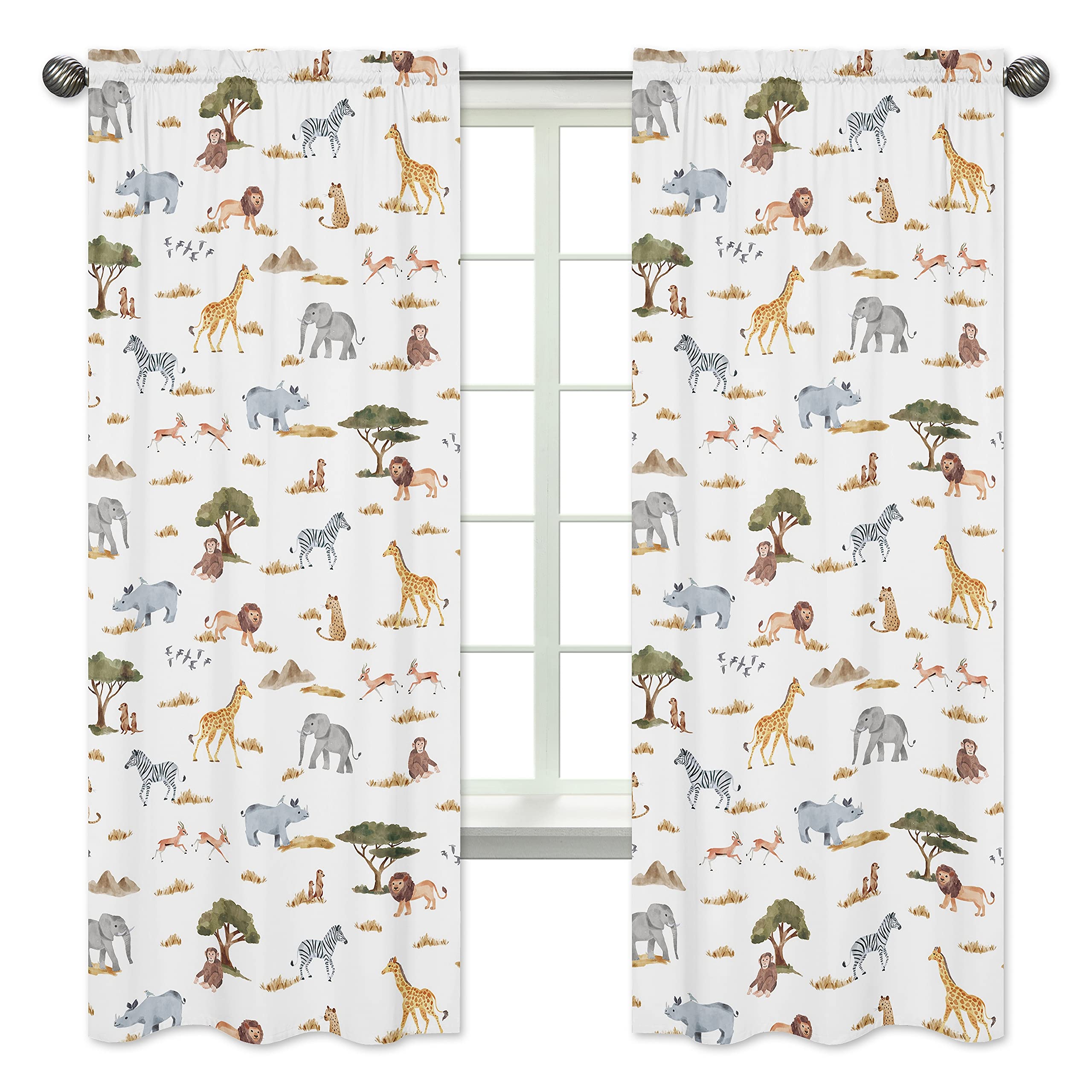 Amazon.com: Sweet Jojo Designs Jungle Animals Window Treatment Panels ...