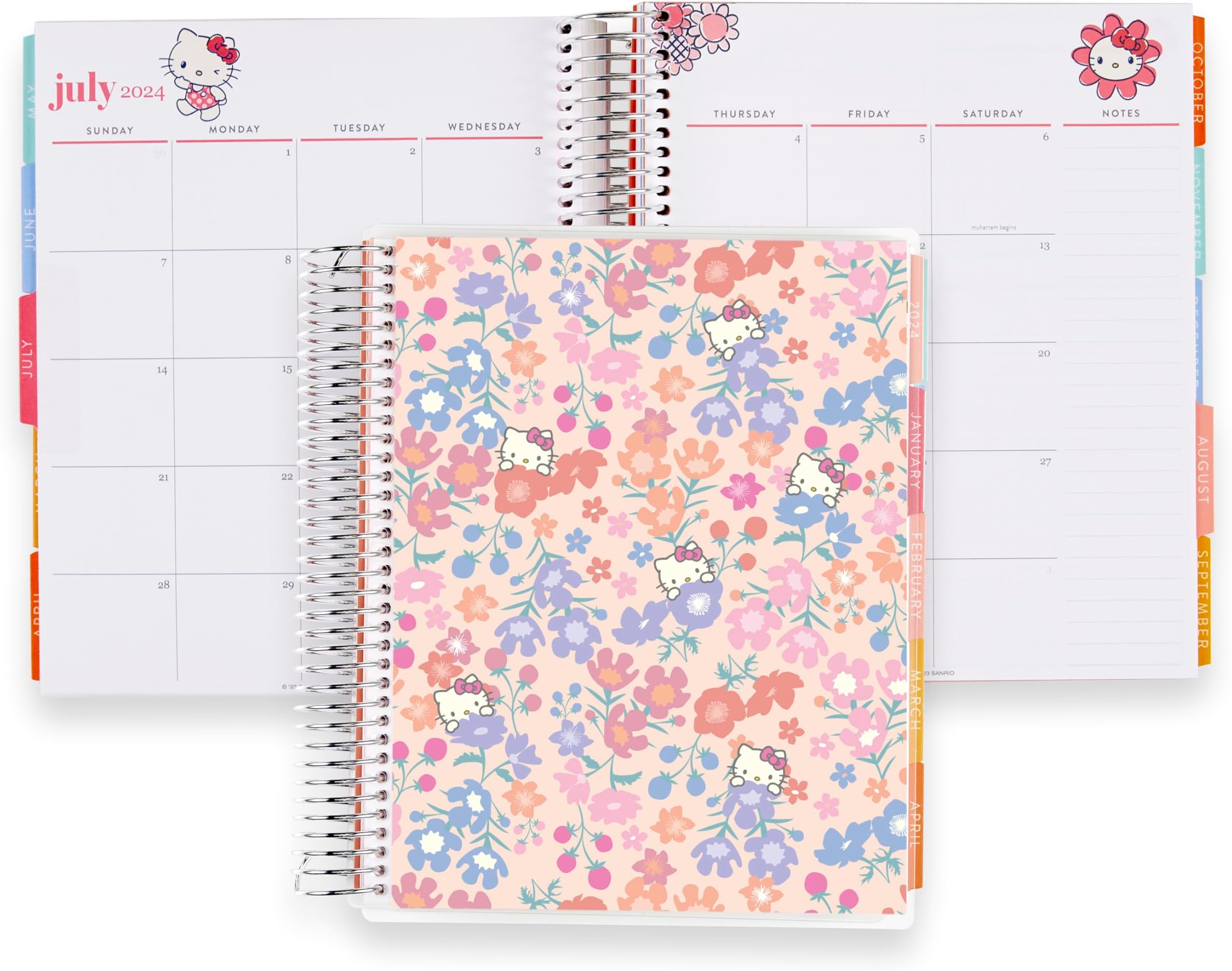 Amazon.com : Erin Condren 7x9 Coiled Hello Kitty Life Planner (January ...