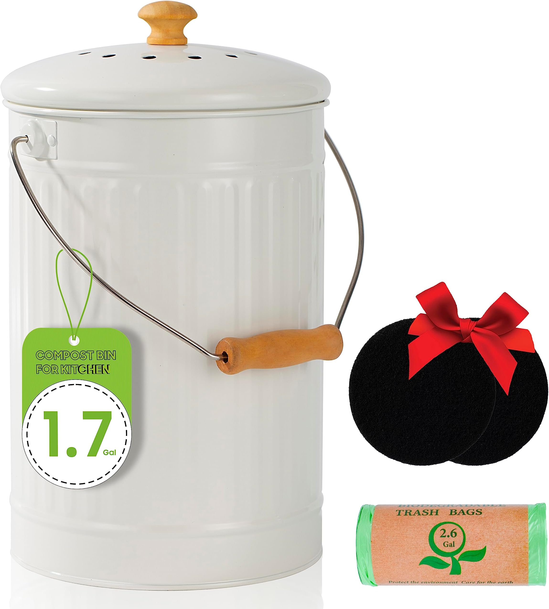Amazon.com: Compost Bin Countertop, Composter Bucket with Lid Abakoo 1. ...