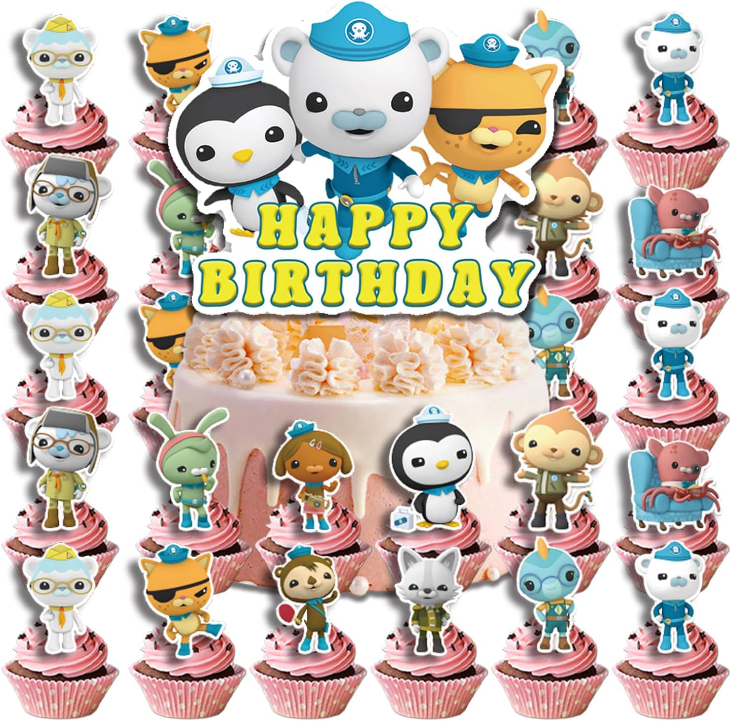 Amazon.com: 25Pack Octonaut Cake Toppers Cupcake Toppers,Octonaut ...
