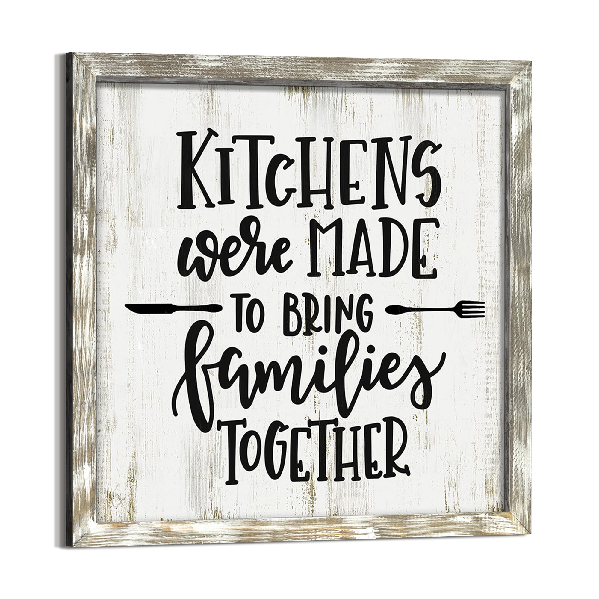 Amazon.com: Kitchen Quote Wall Art Decor: Kitchen Sayings Wood Framed ...