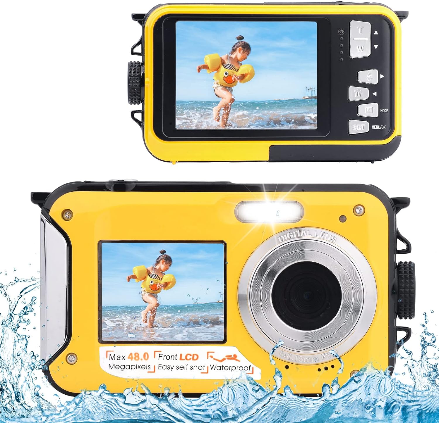 Amazon.com : Waterproof Camera, Dual Screens Selfie 48MP 2.7K ...
