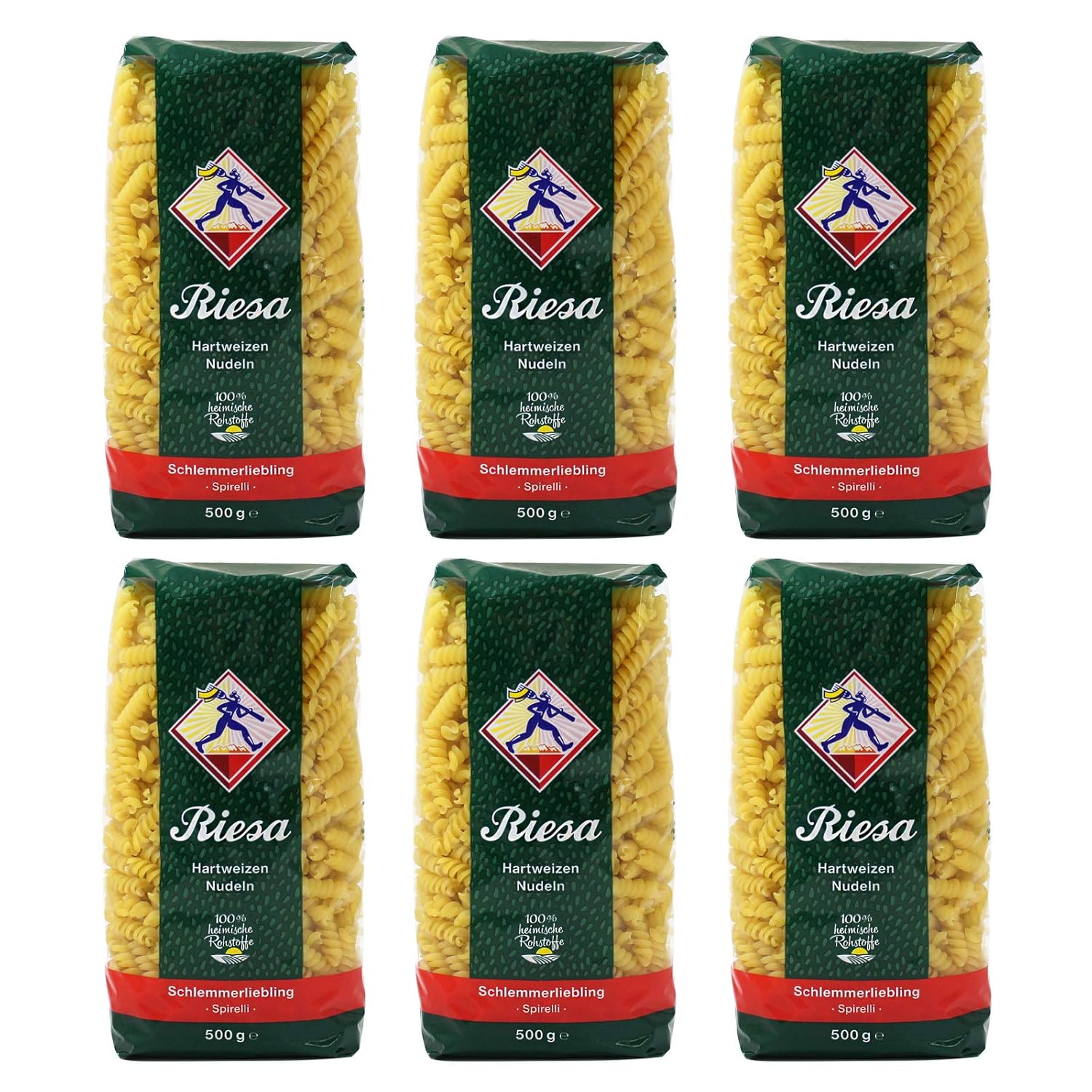 6er Pack Riesa Nudel Schlemmerliebling Spirelli (6 x 500 g) Teigwaren ...