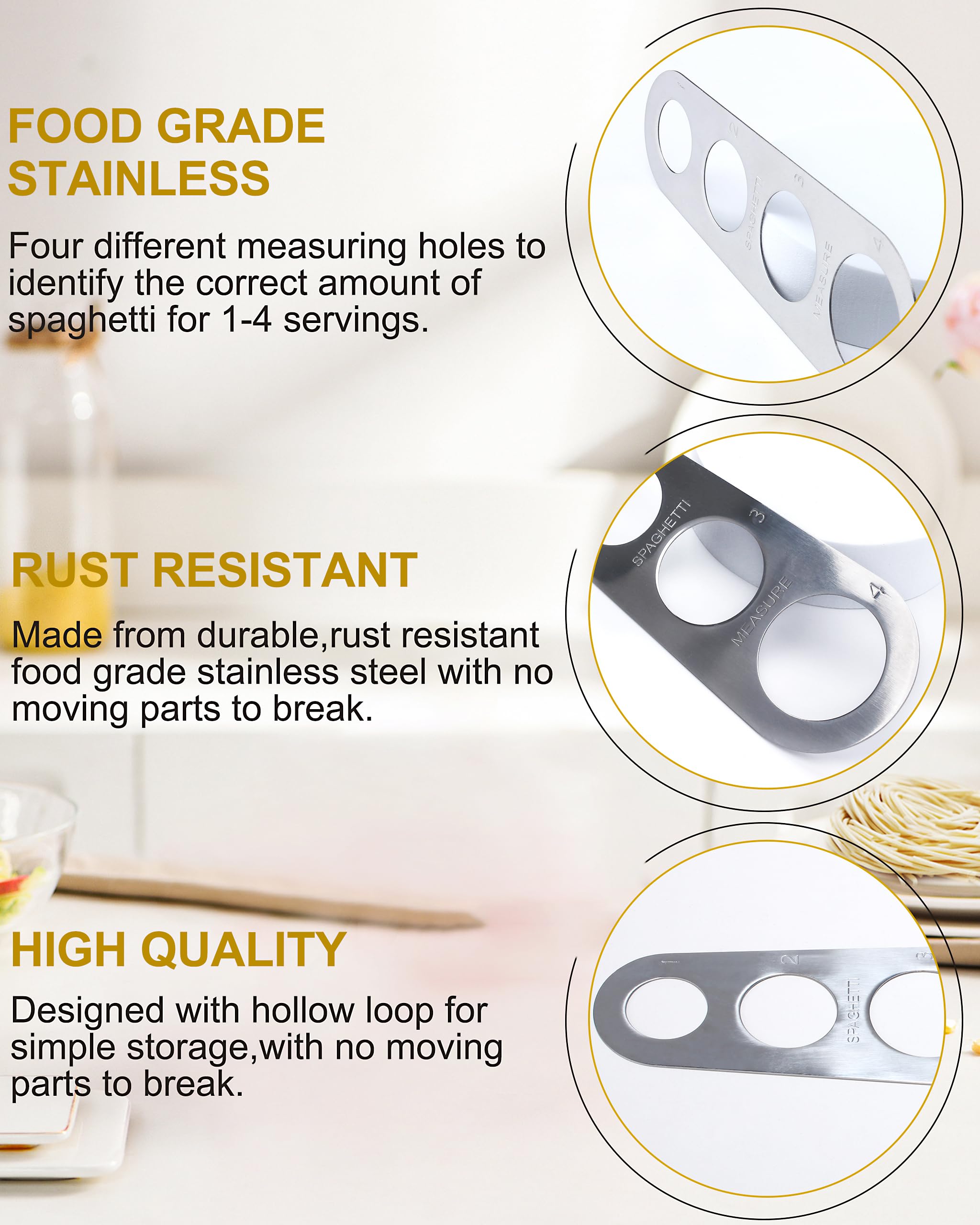 Snapklik.com : Stainless Steel Spaghetti Measurer Tool 2Pcs Pasta ...