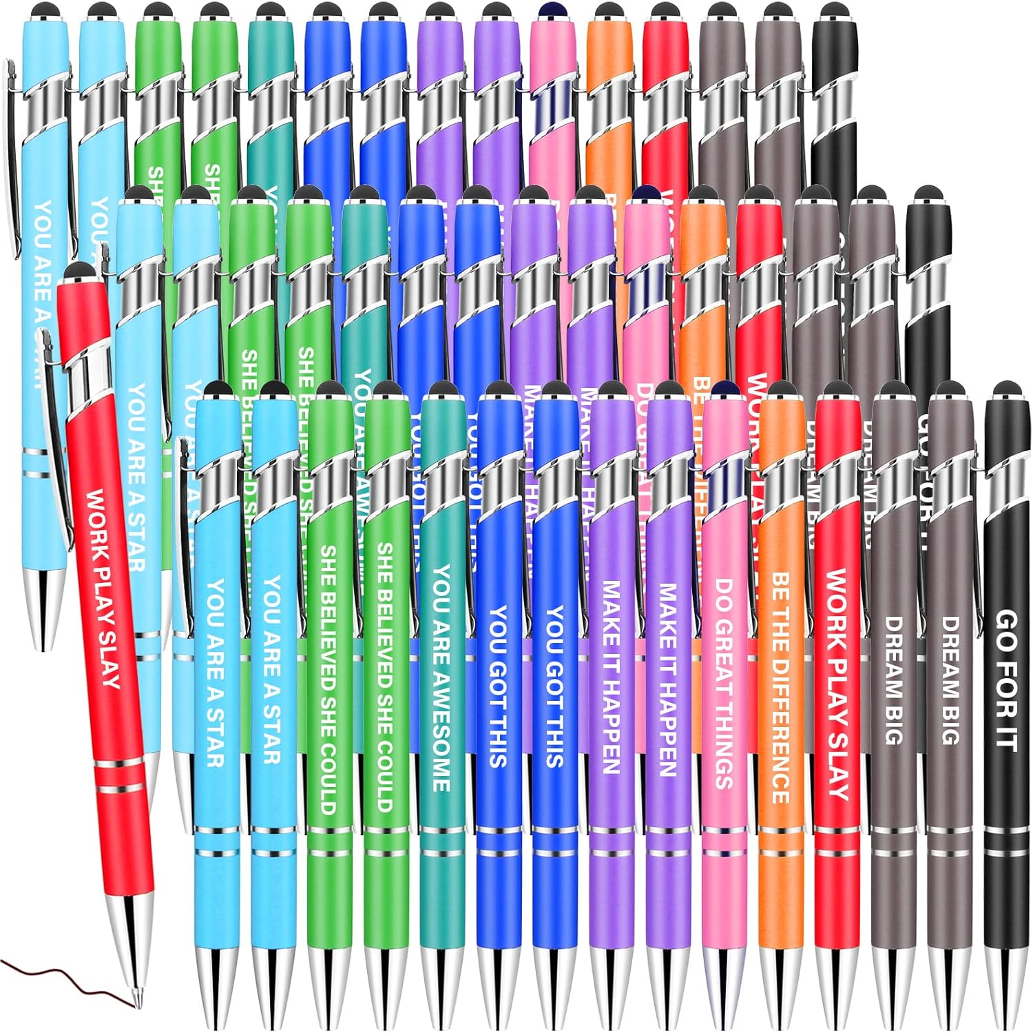 Amazon.com : 20Pcs Inspirational Pens in Bulk, Funny Ballpoint Pens ...