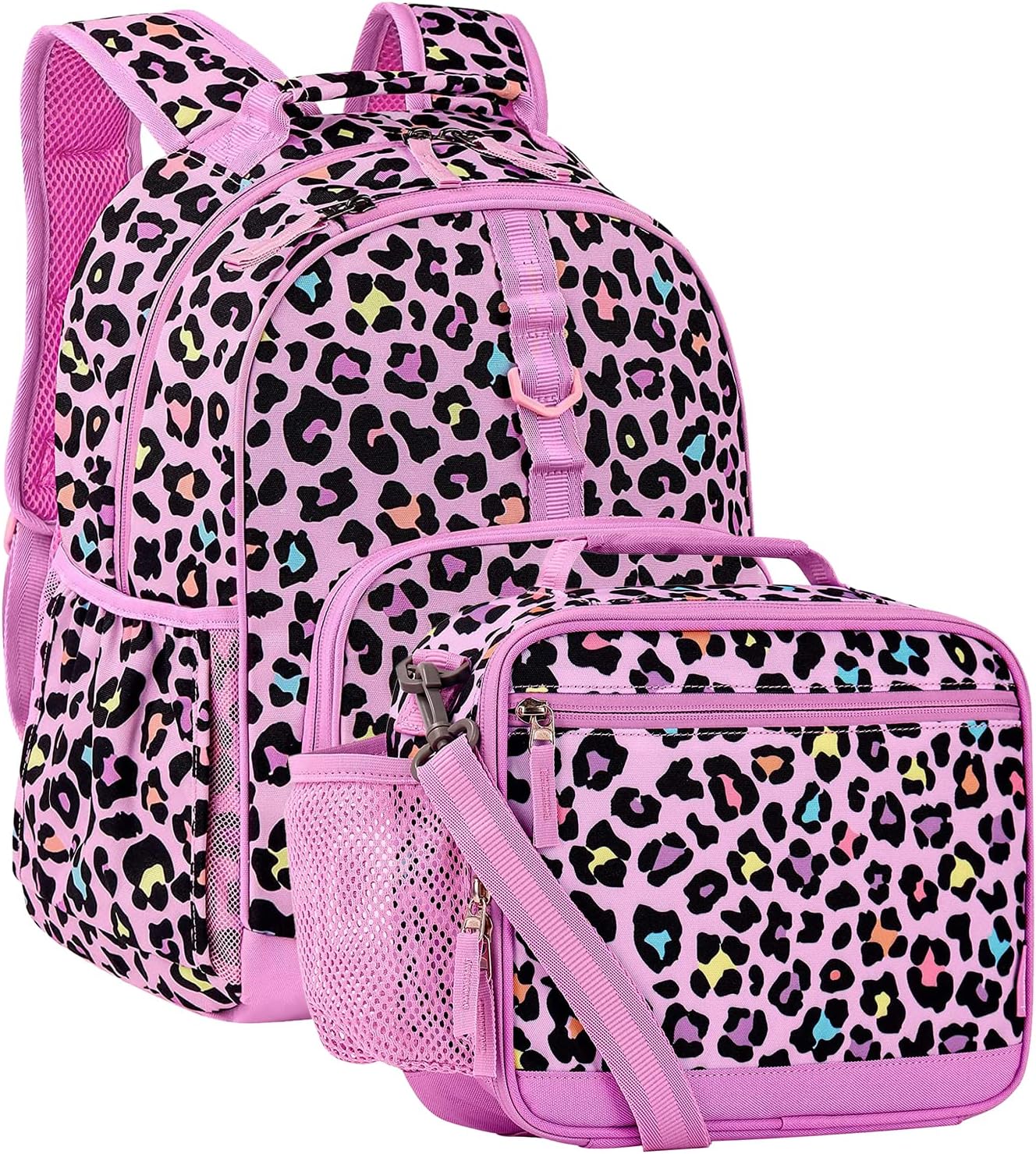 Amazon.com | Choco Mocha 17inch Cheetah Backpack + Lunch Bag | Kids ...