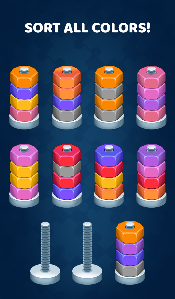 Nuts & Bolts: Screw Sorting 3D - App on Amazon Appstore