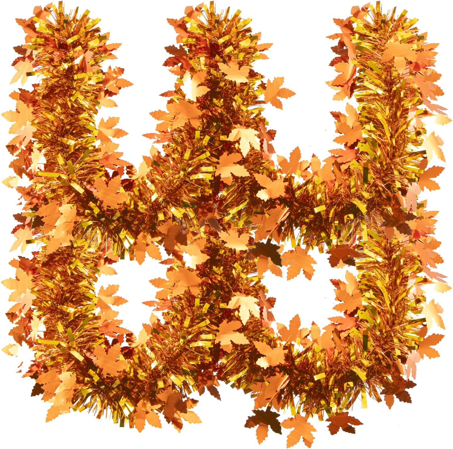 Amazon.com: Gloreyan 33FT Thanksgiving Tinsel Garland,Golden Maple Leaf ...