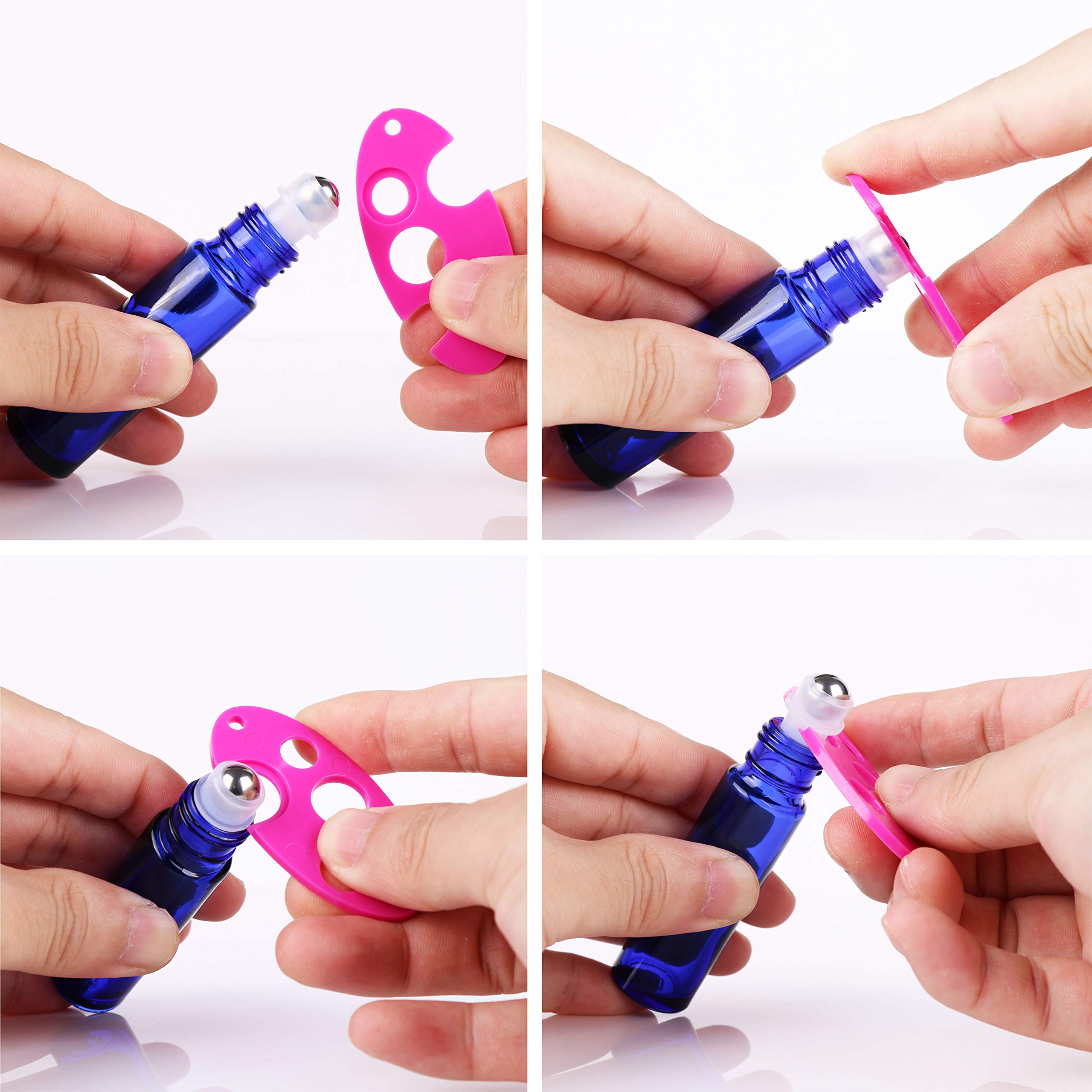 Snapklik.com : Inice 4 Pack Essential Oil Roller Bottles 10ml Cobalt ...