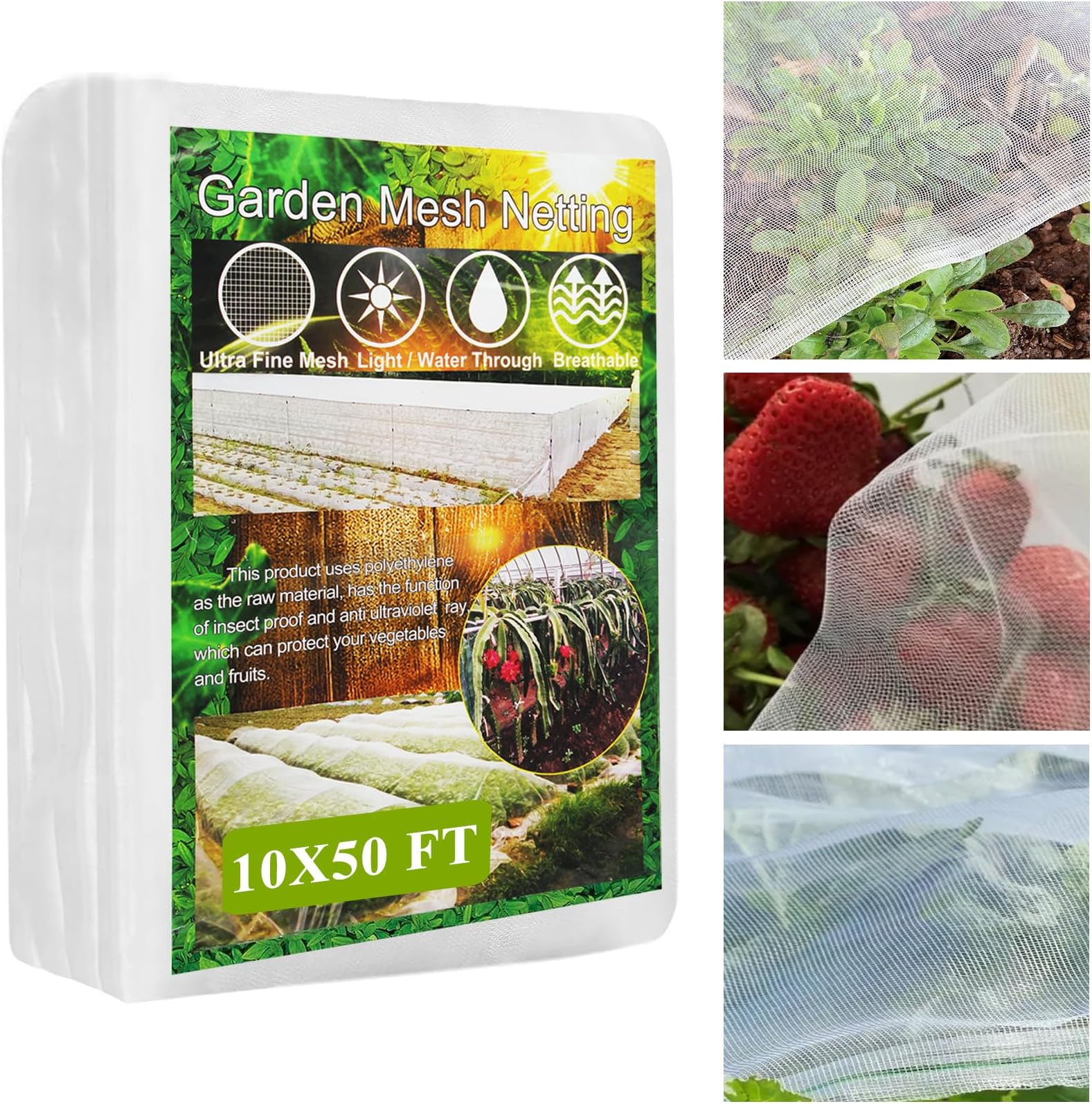 Amazon.com : Garden Netting, Ultra Fine Mesh Plant Covers Row Cover ...
