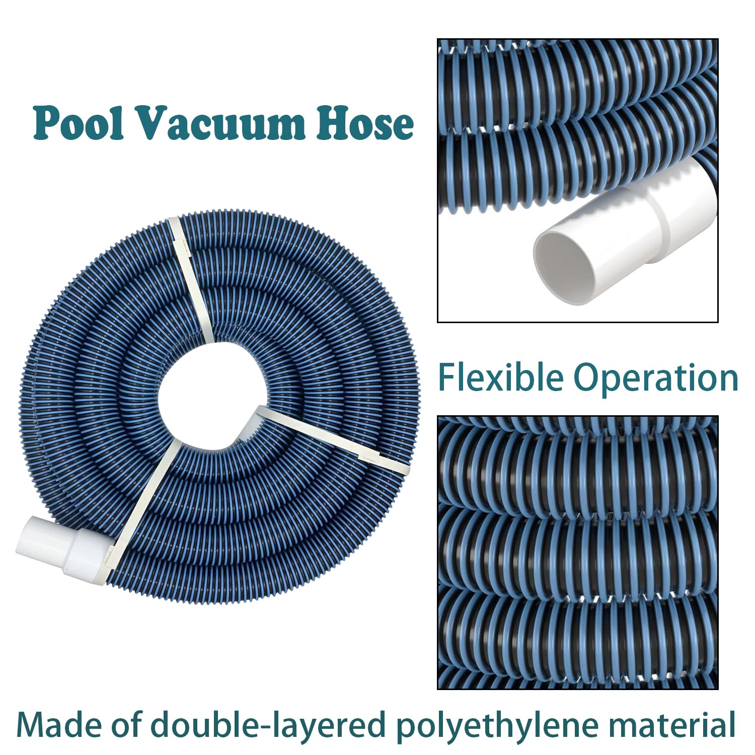 Snapklik.com : 30 Foot Pool Vacuum Hose Heavy Duty In Ground Pool ...