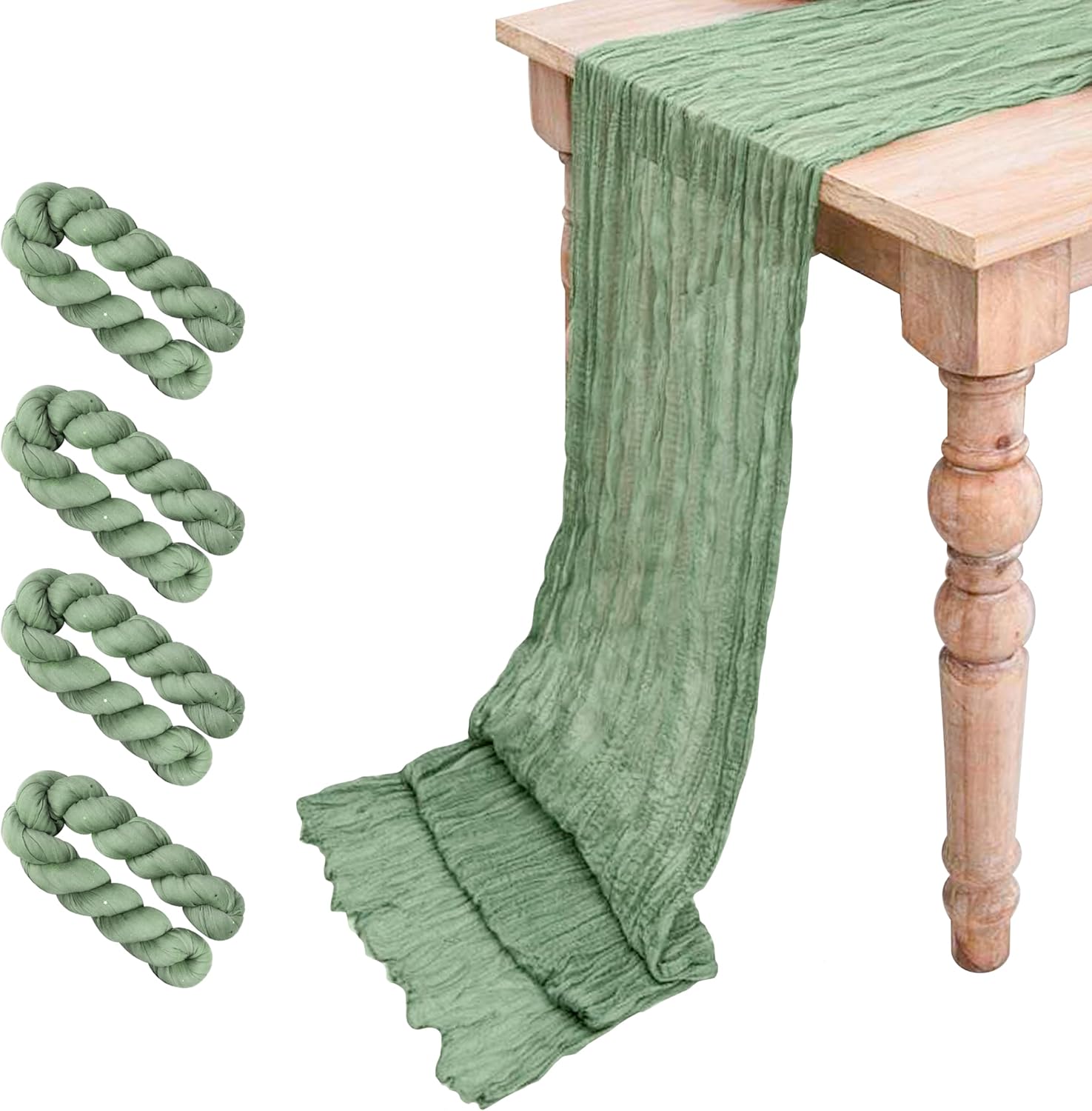 Amazon.com: Set of 4 Green Table Runners with Glitter and Rose Petals ...