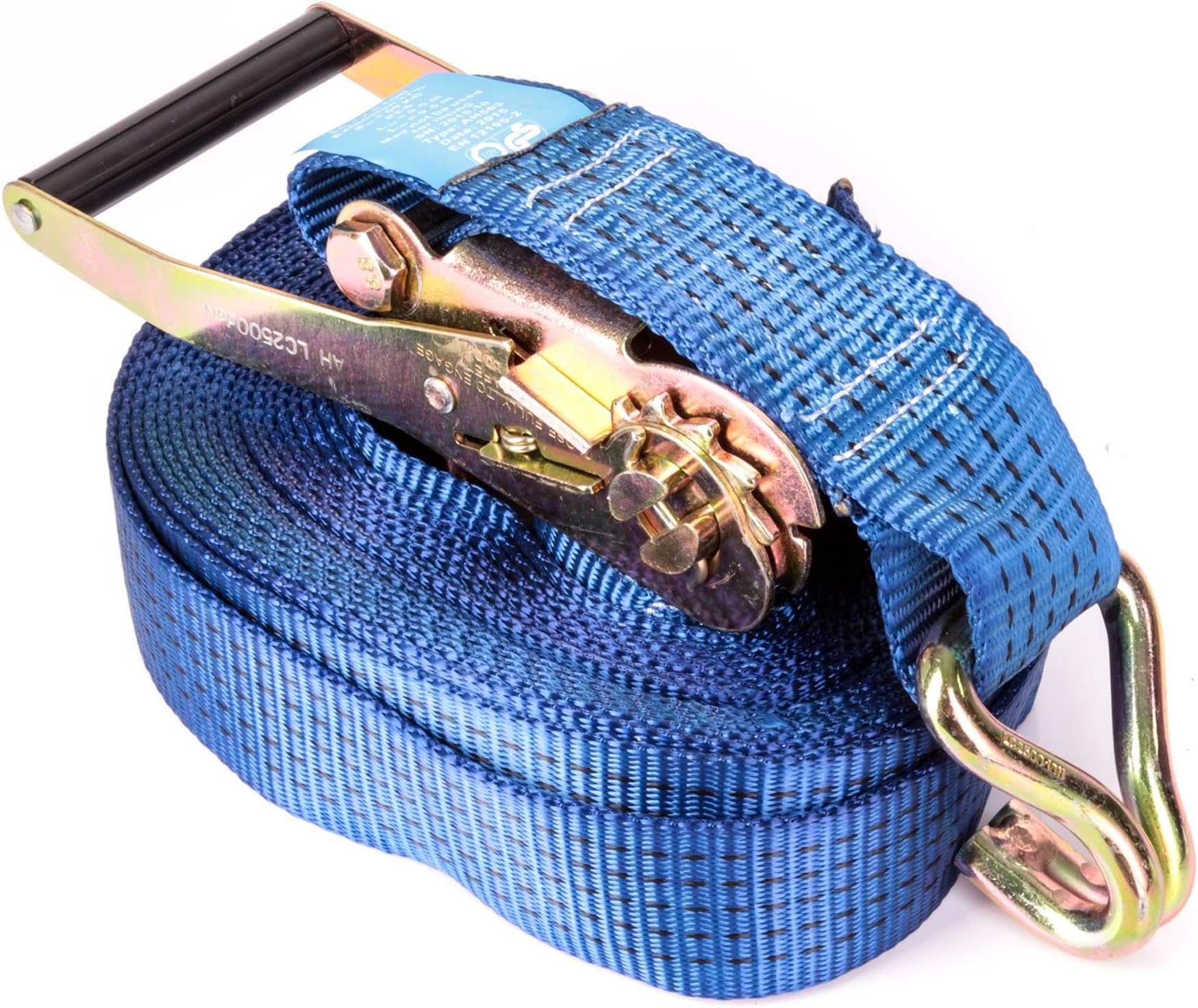 Large 50mm x 15m Heavy Duty Tie Down Ratchet Strap - 2500kg Webbing ...