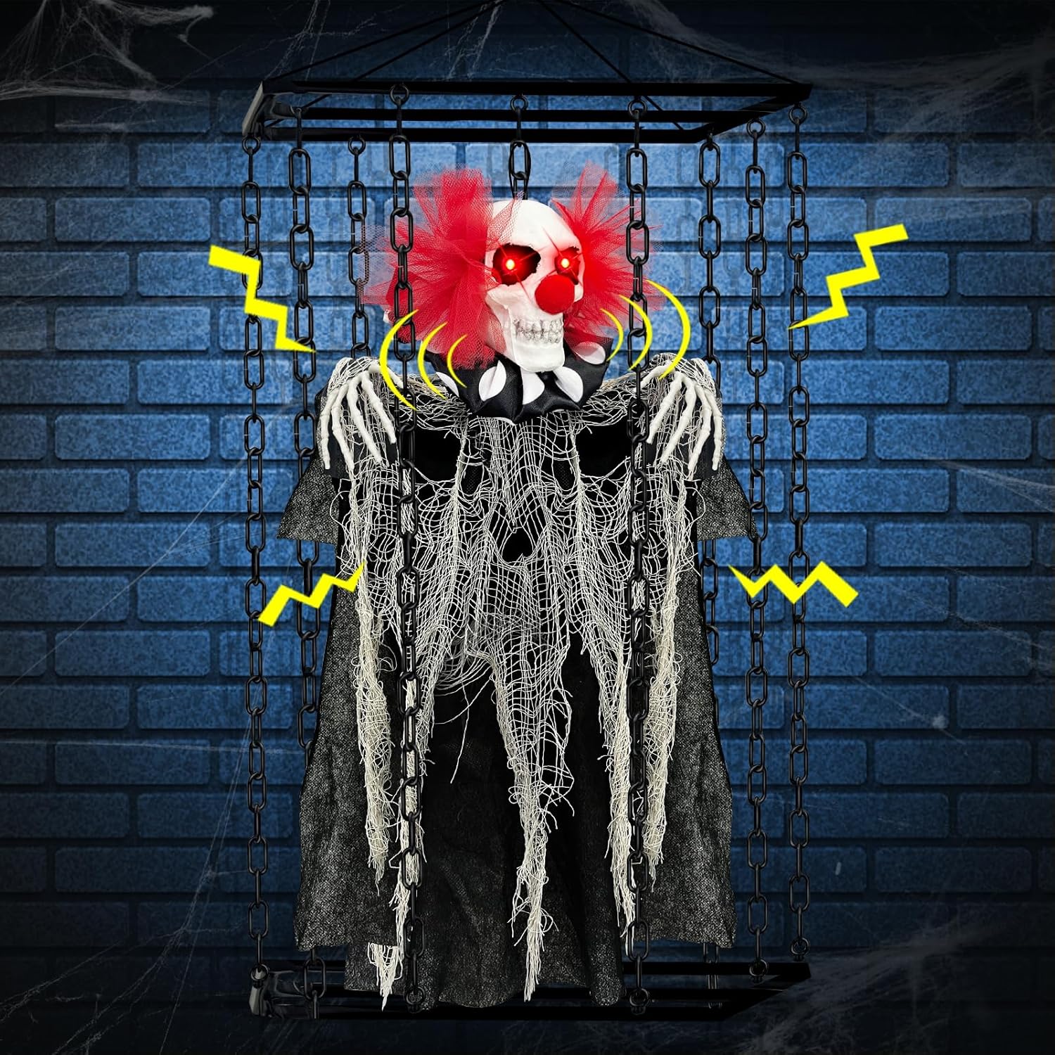 Amazon.com: [ Sound Activated ] Scary Animatronics Skeleton Clown ...