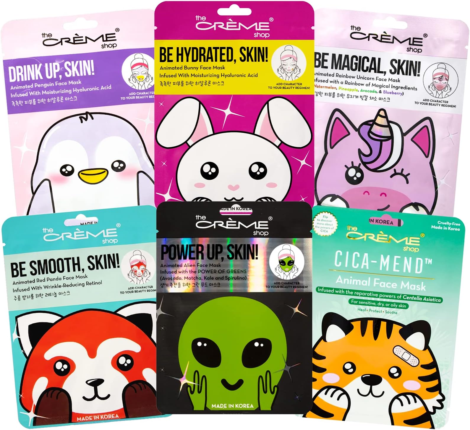 Amazon.com : The Crème Shop Complete 6 days of skin! Animated Sheet ...