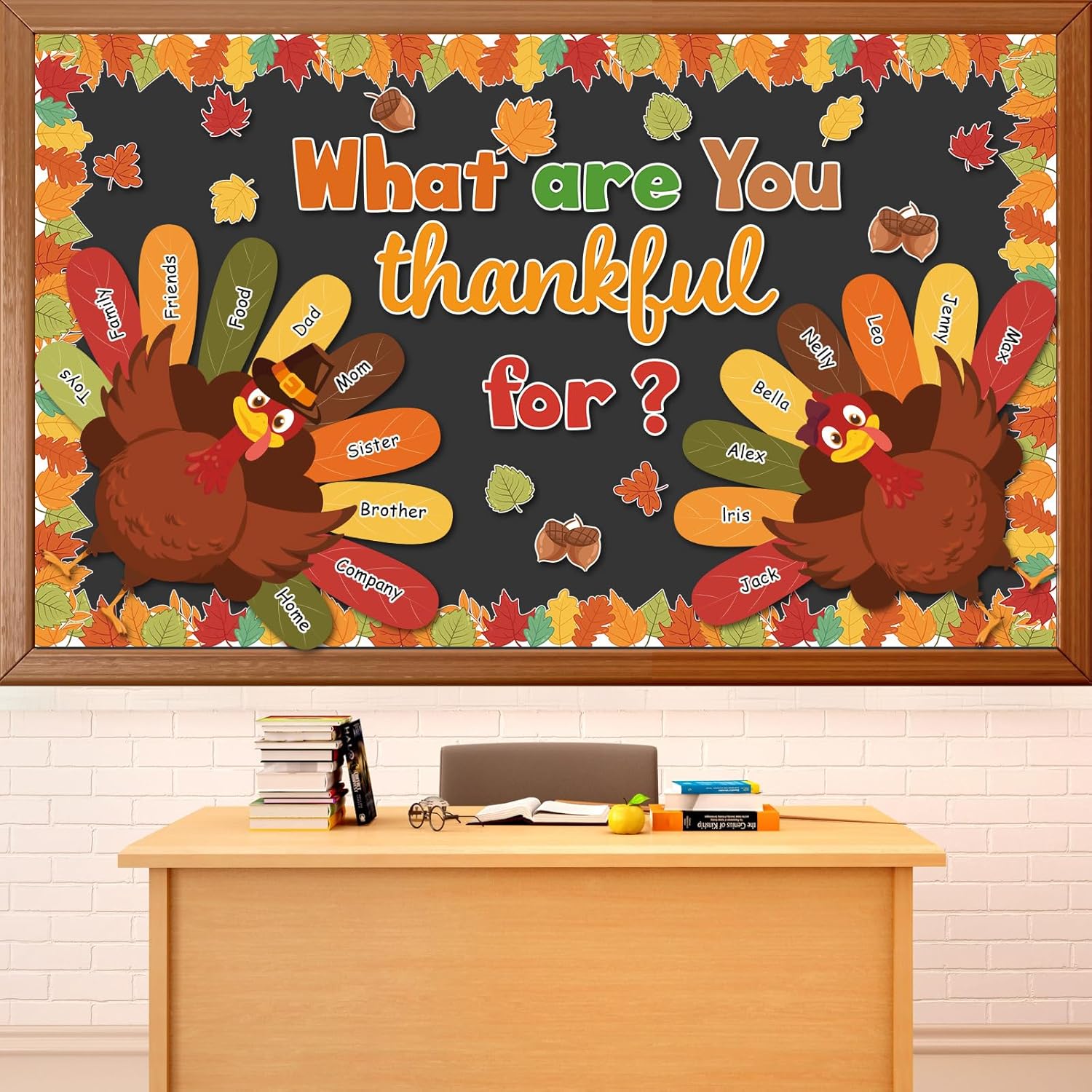 Amazon.com: Fall Thanksgiving Turkey Classroom Bulletin Board ...