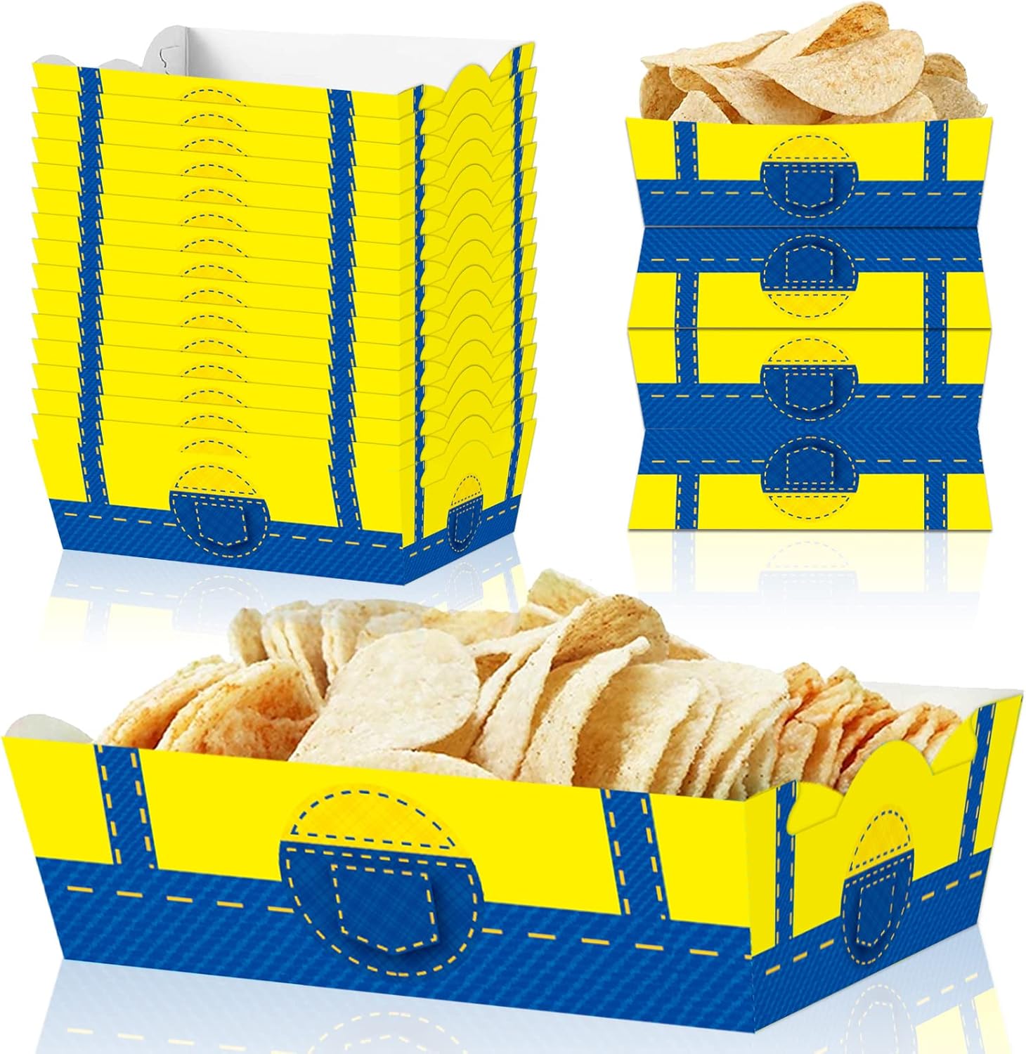 40 Pack Yellow Cartoon Birthday Party Supplies,Mini Yellow Cartoon Food ...