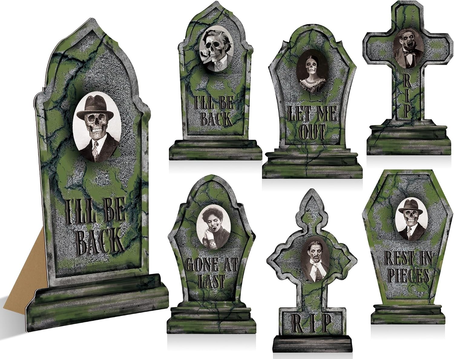 Amazon.com: AceOrbit 6 Pcs Cardboard Halloween Graveyard Tombstones ...