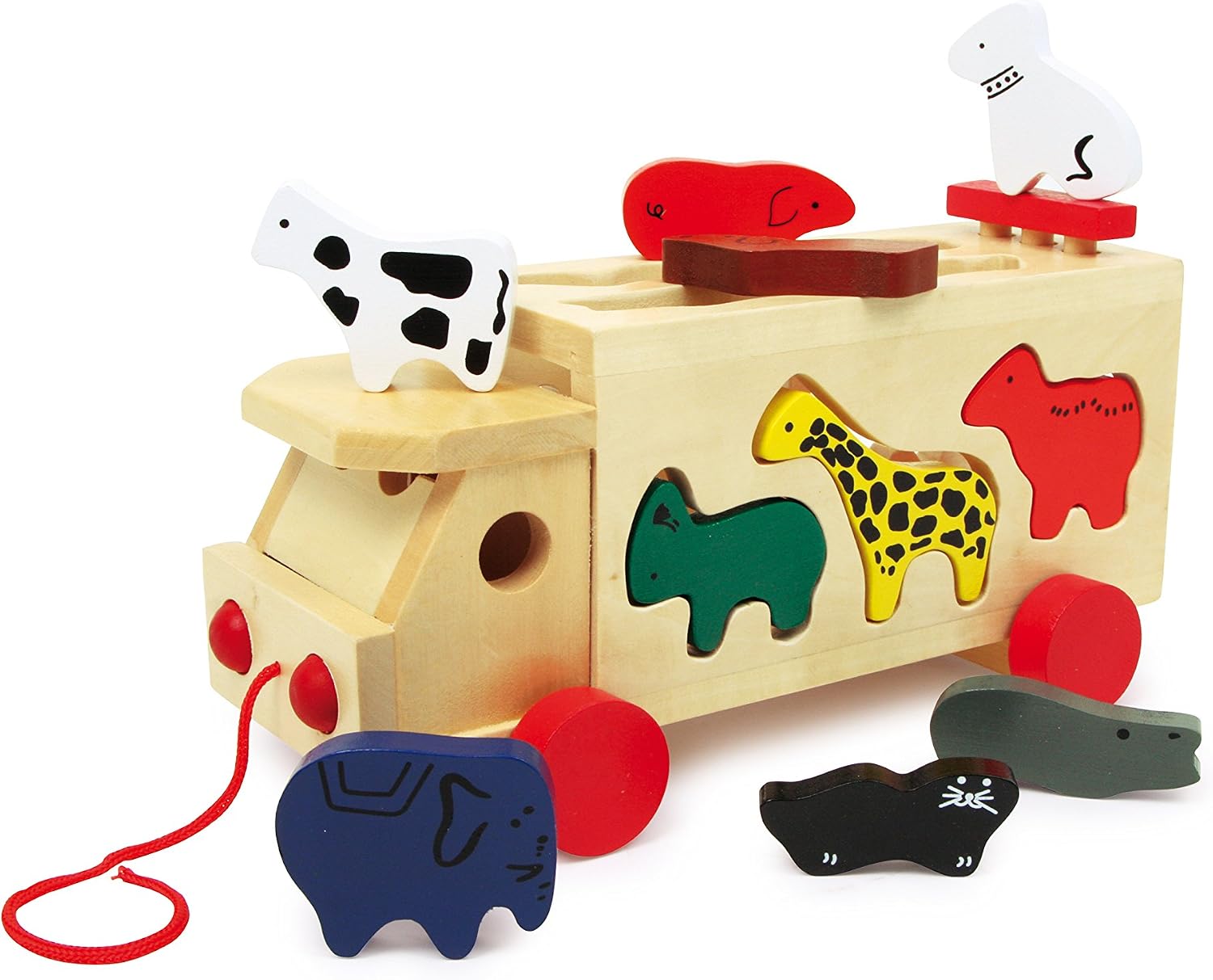 Animal Zoo Cart Shape Sorter Wooden Preschool Learning Toy : Amazon.co ...
