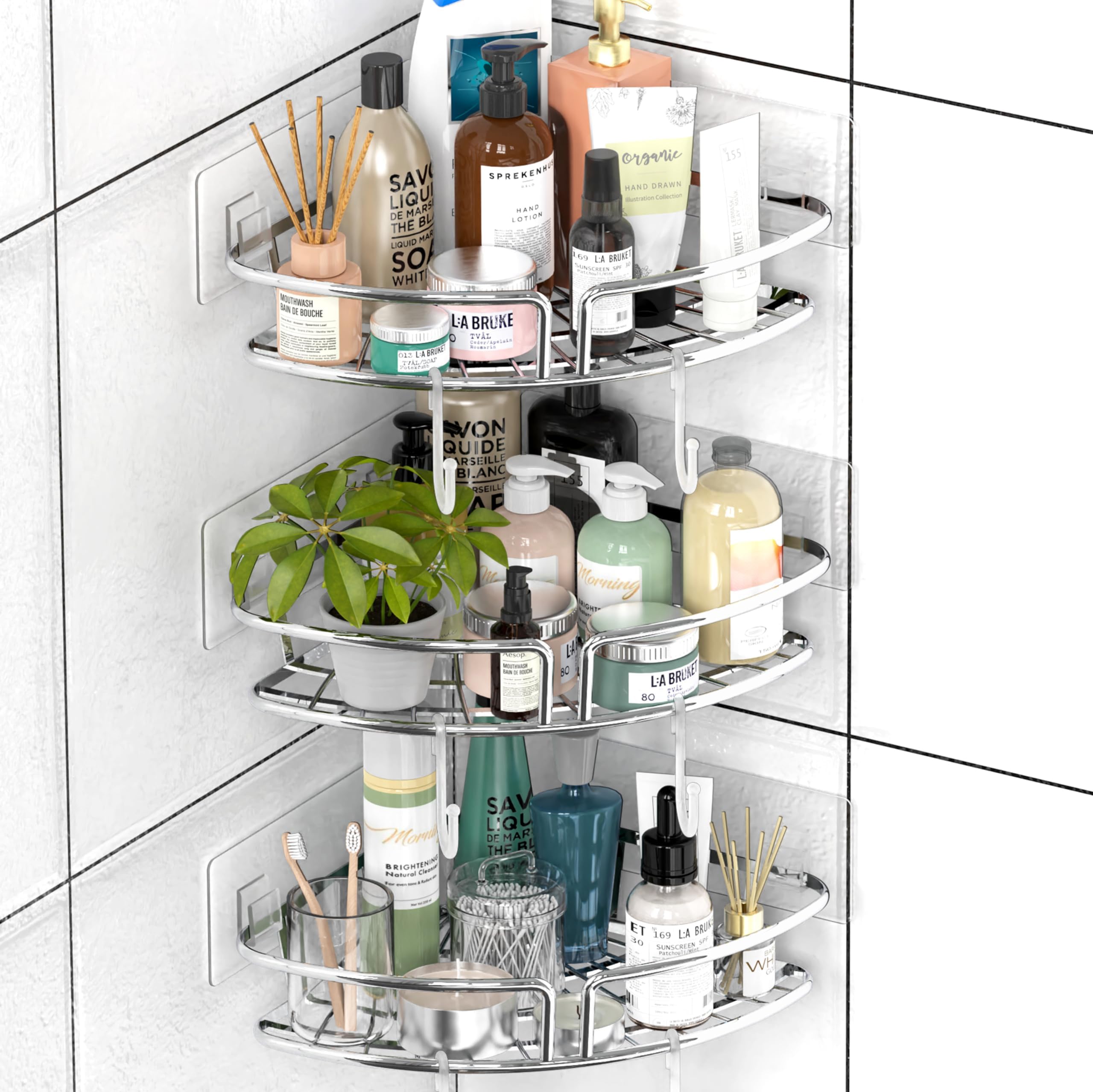 Amazon.com: Sotfamily Corner Shower Caddy, 4 Pack Adhesive Corner ...