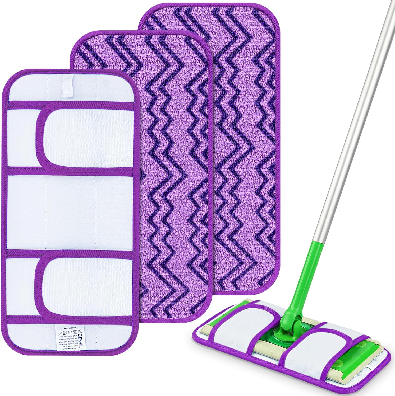 Amazon.com: 3 Reusable Mop Pads Compatible with Swiffer Sweeper Mops ...