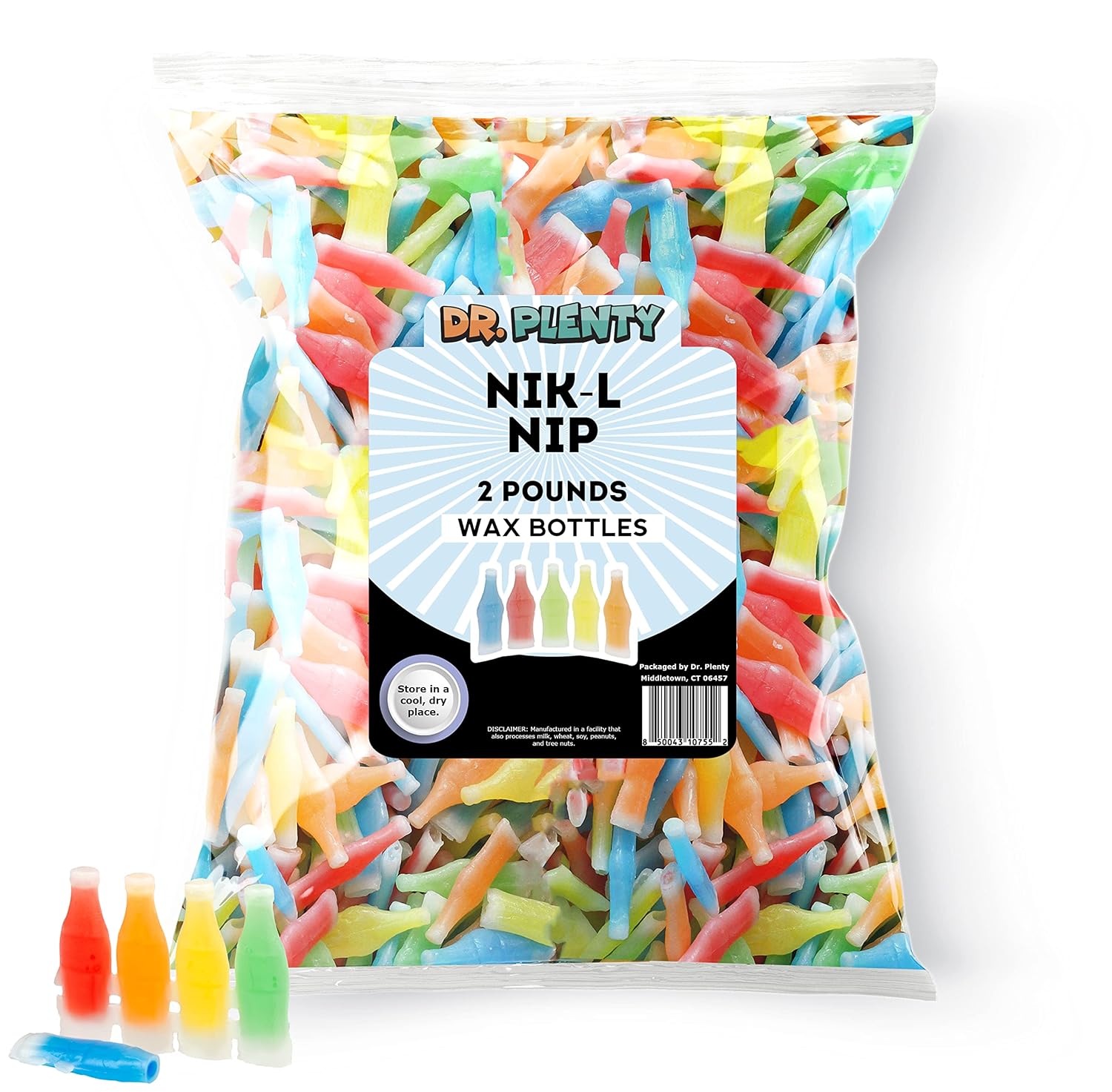 Amazon.com : Nik-L-Nips Wax Bottles Candy Drinks, 2LB Bulk Candy ...