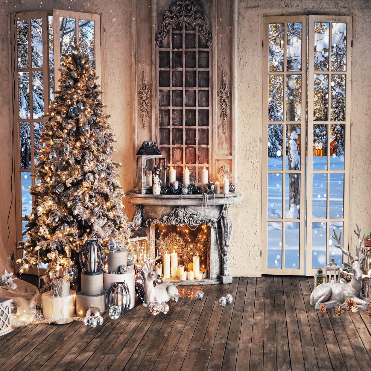 Amazon.com : Alltten 10X10FT Christmas Tree Backdrops for Photography ...