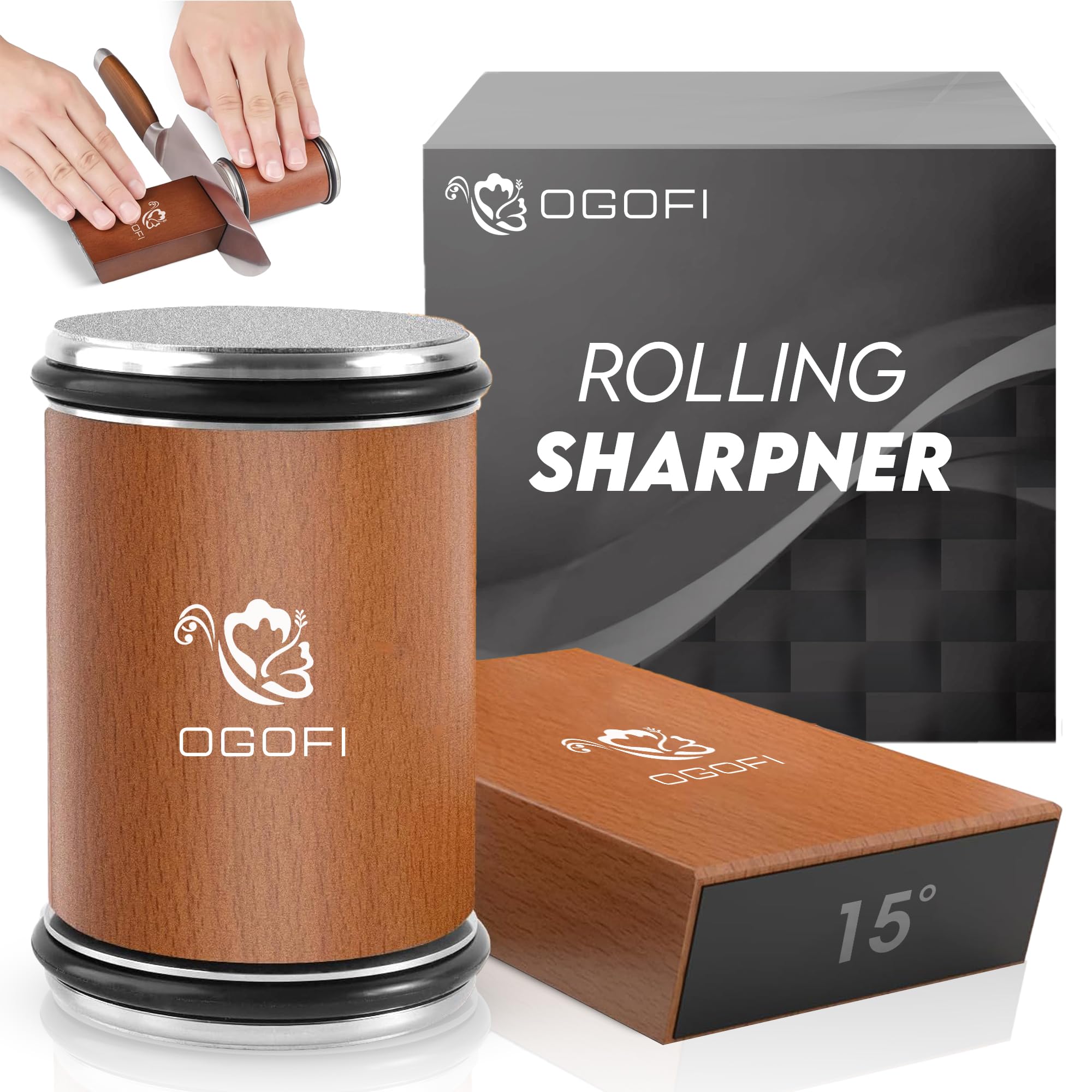Amazon.com: Rolling Knife Sharpener with Diamond and Ceramic Discs – 15 ...